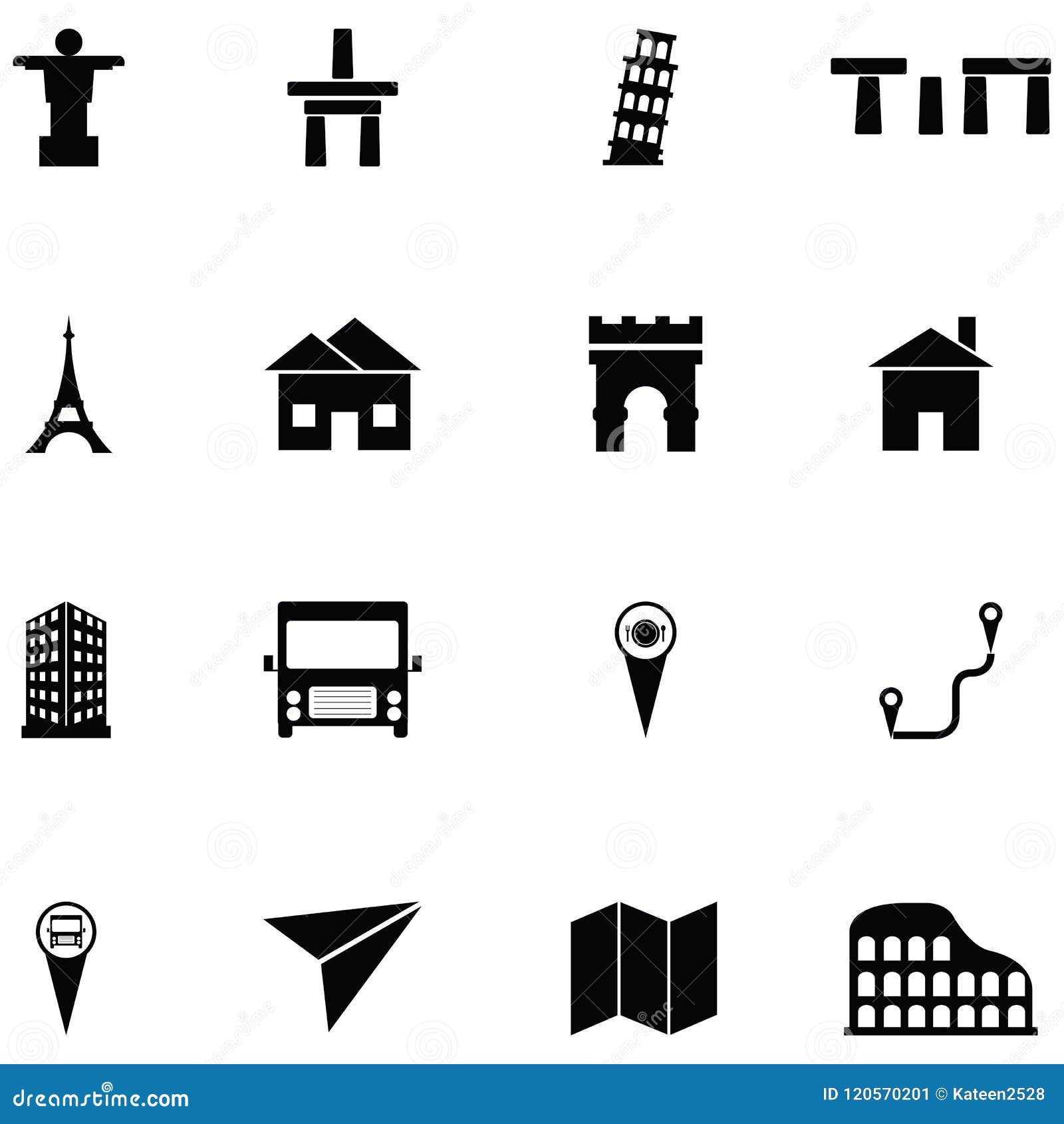 Place icon set stock vector. Illustration of location - 120570201