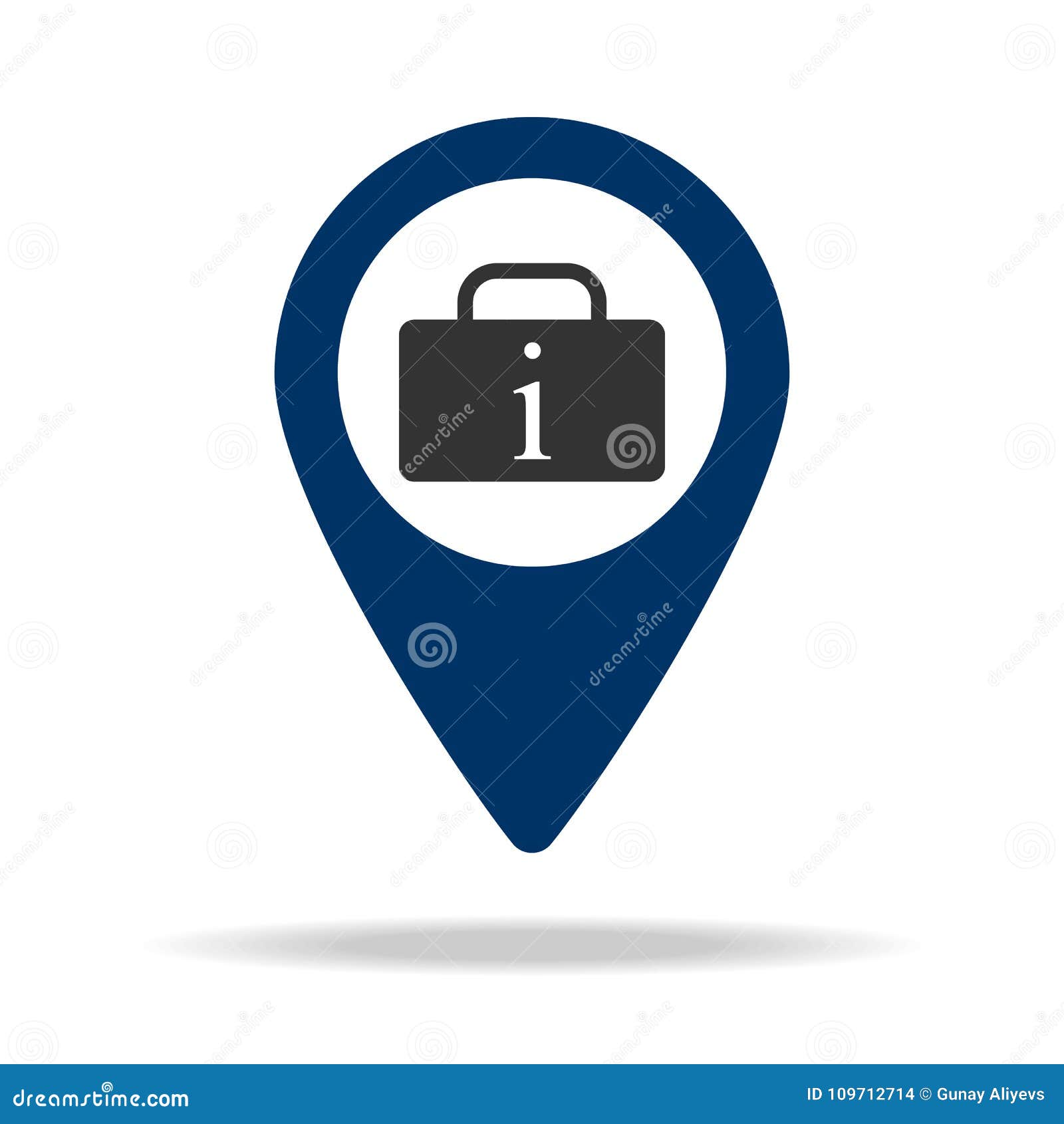 Place of Information Office in Blue Map Pin Icon. Element of Map Point ...