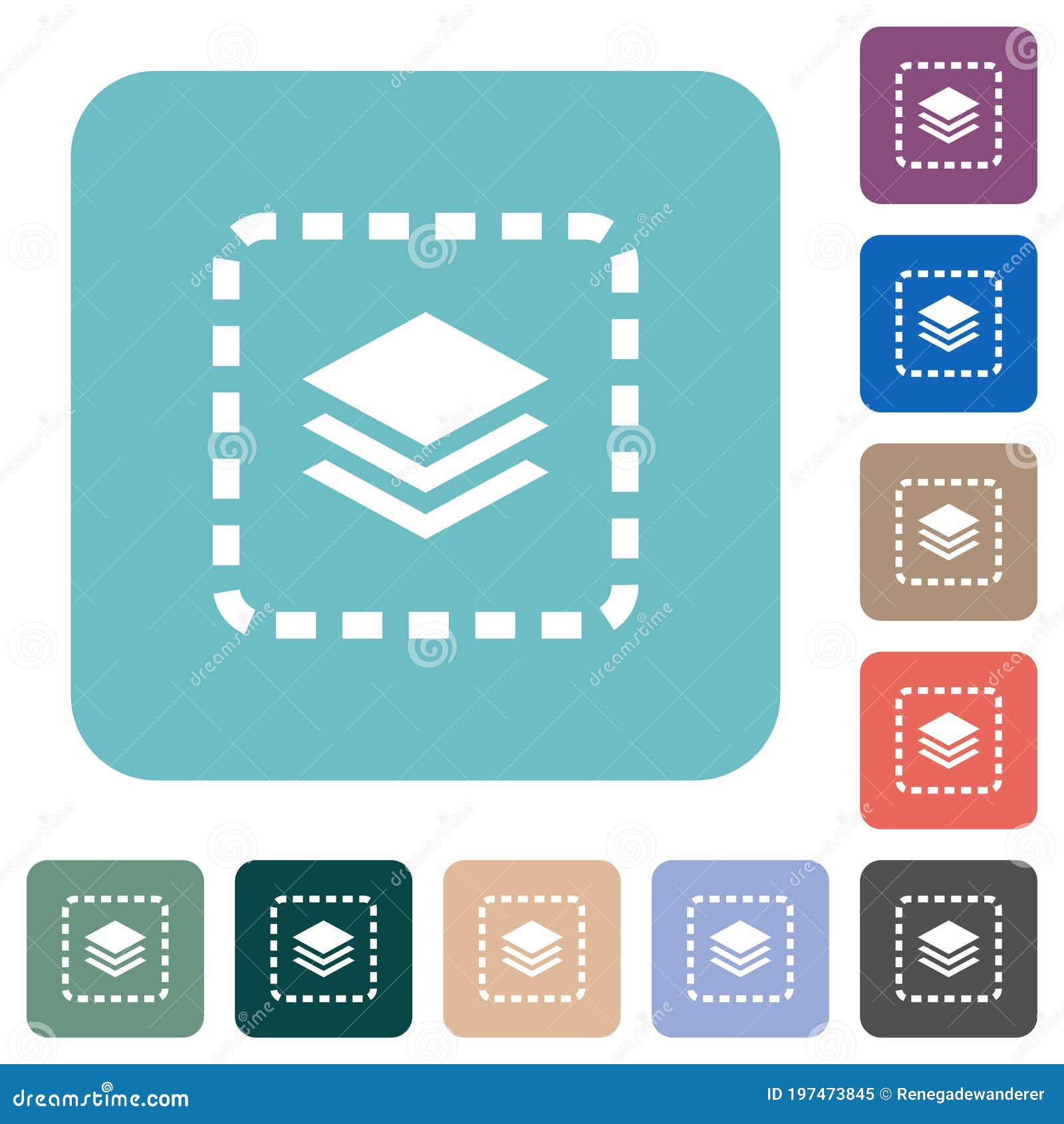 Place Layer Rounded Square Flat Icons Stock Vector - Illustration of ...