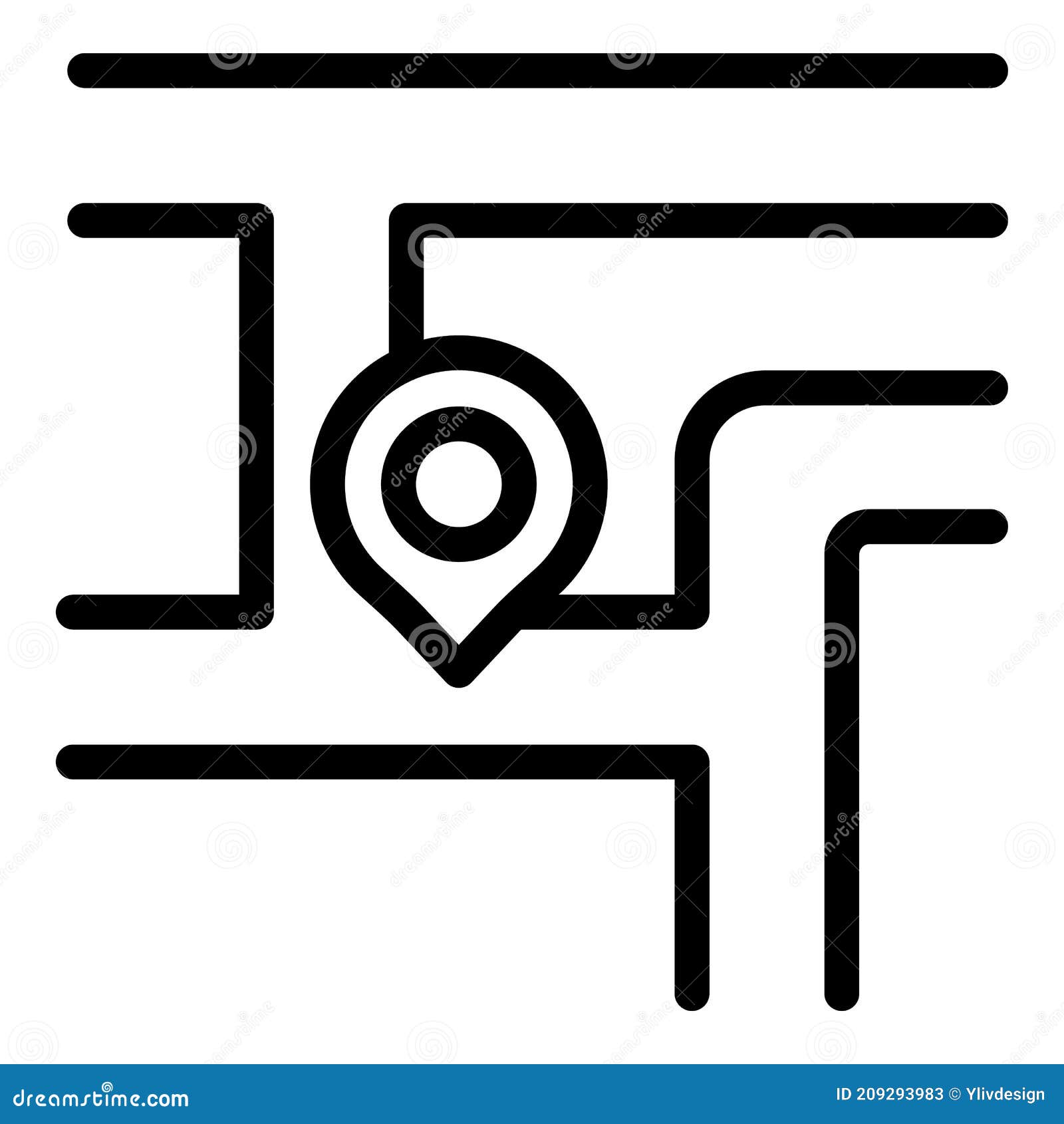Place Location Icon, Outline Style Stock Vector - Illustration of ...