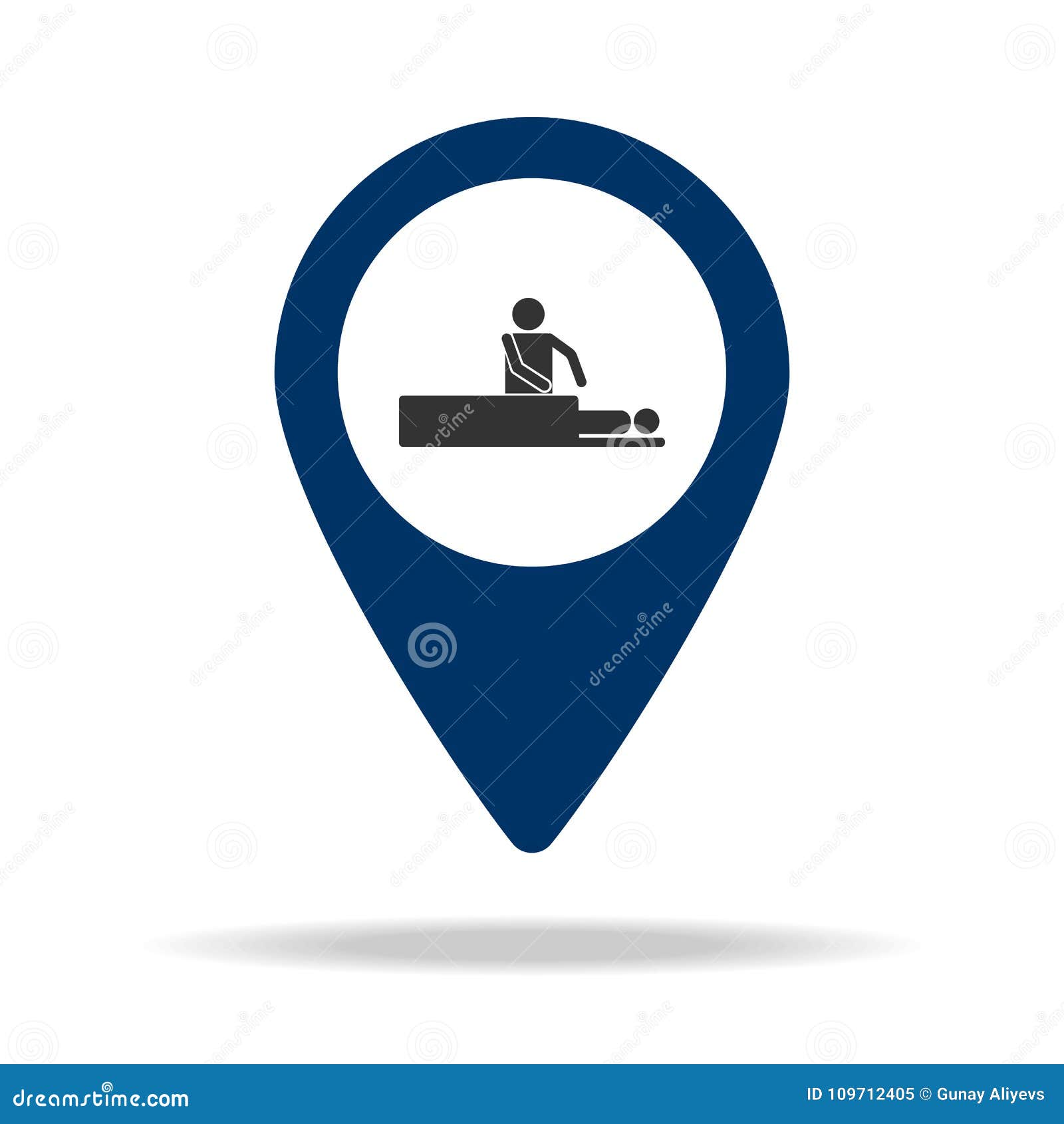 Place of Massage in Blue Map Pin Icon. Element of Map Point for Mobile ...