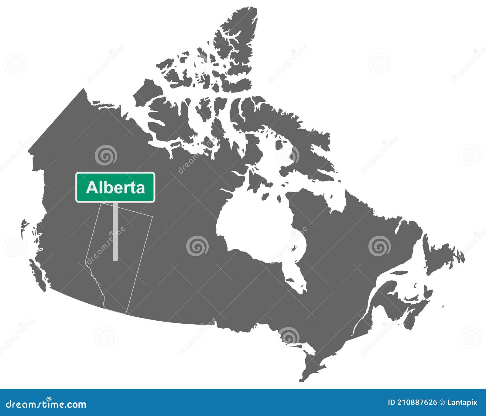 Place Name Sign Alberta at Map of Canada Stock Vector - Illustration of ...