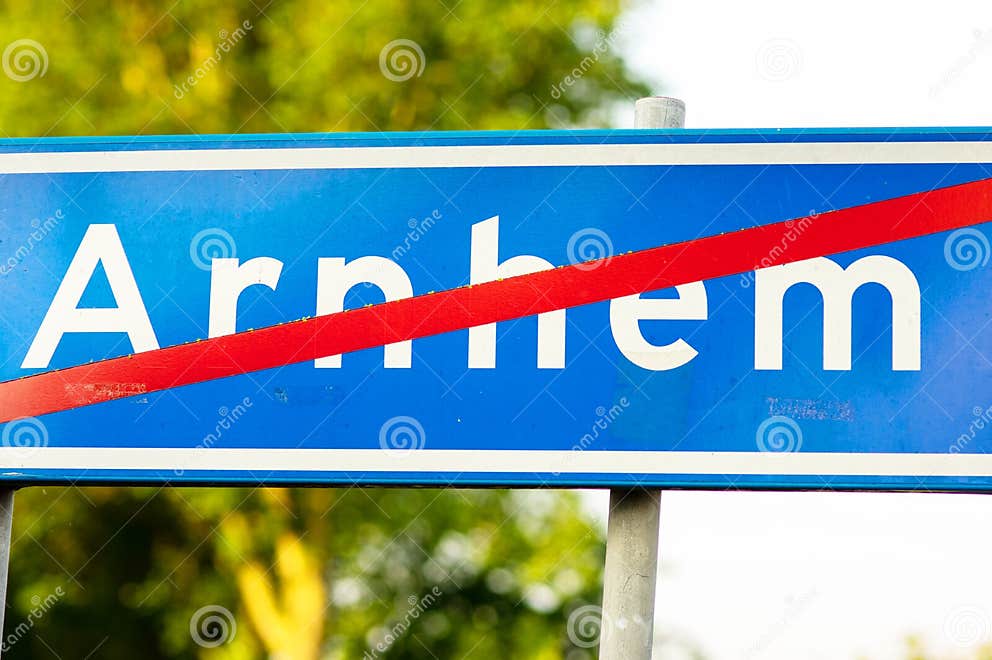 Place name sign Arnhem stock photo. Image of symbol - 155152506