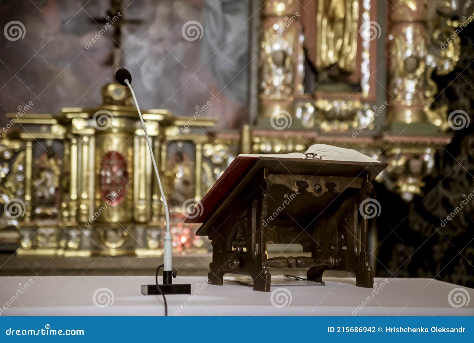 A Place for Preaching in the Church Stock Photo - Image of empty ...