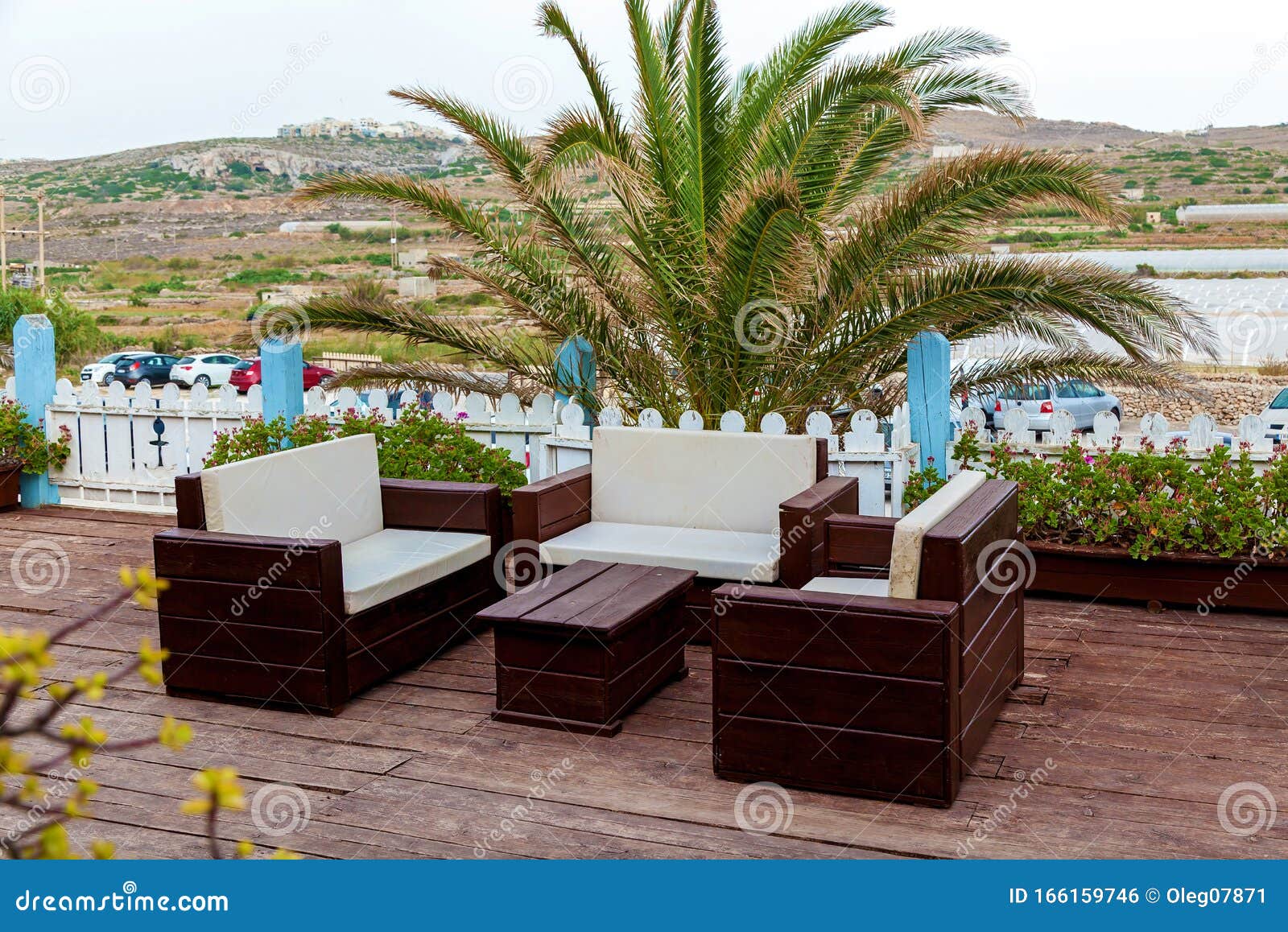 A Place for Relaxing with Table and Sofa Outdoor Stock Photo - Image of ...