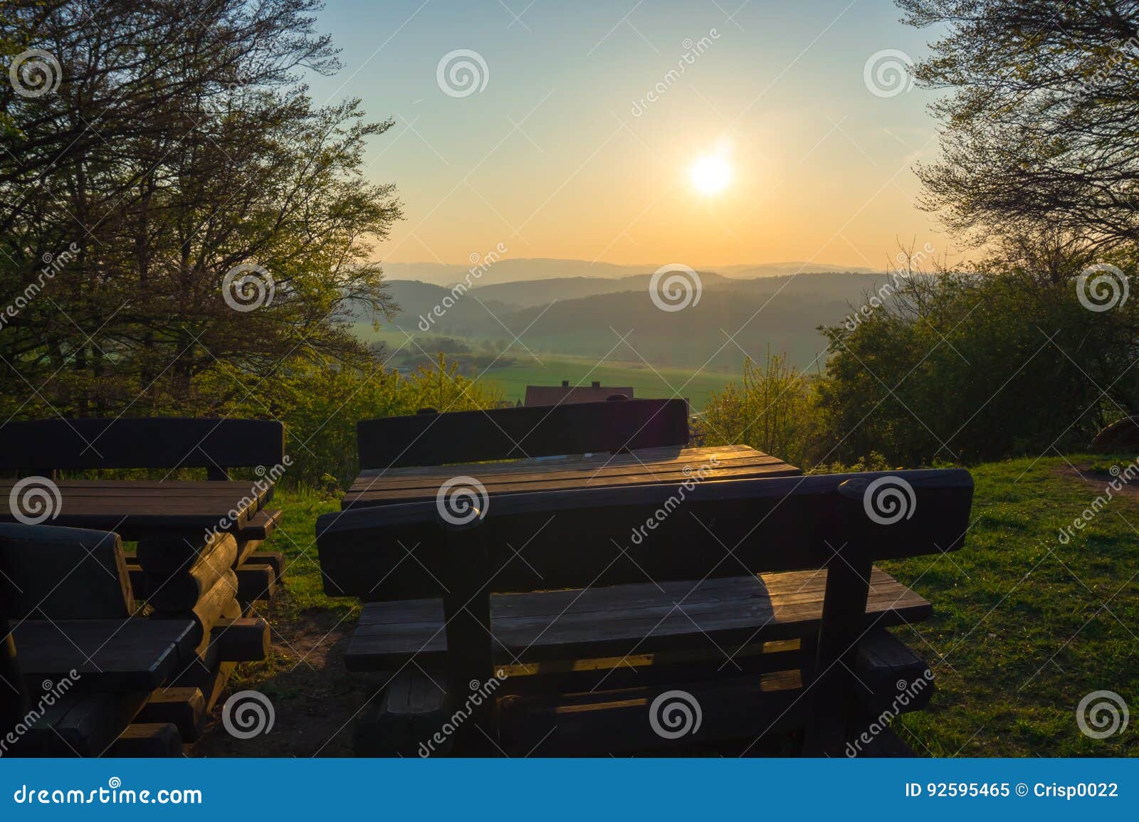 A Place of Rest with a Charming View of the Mountains Stock Image ...