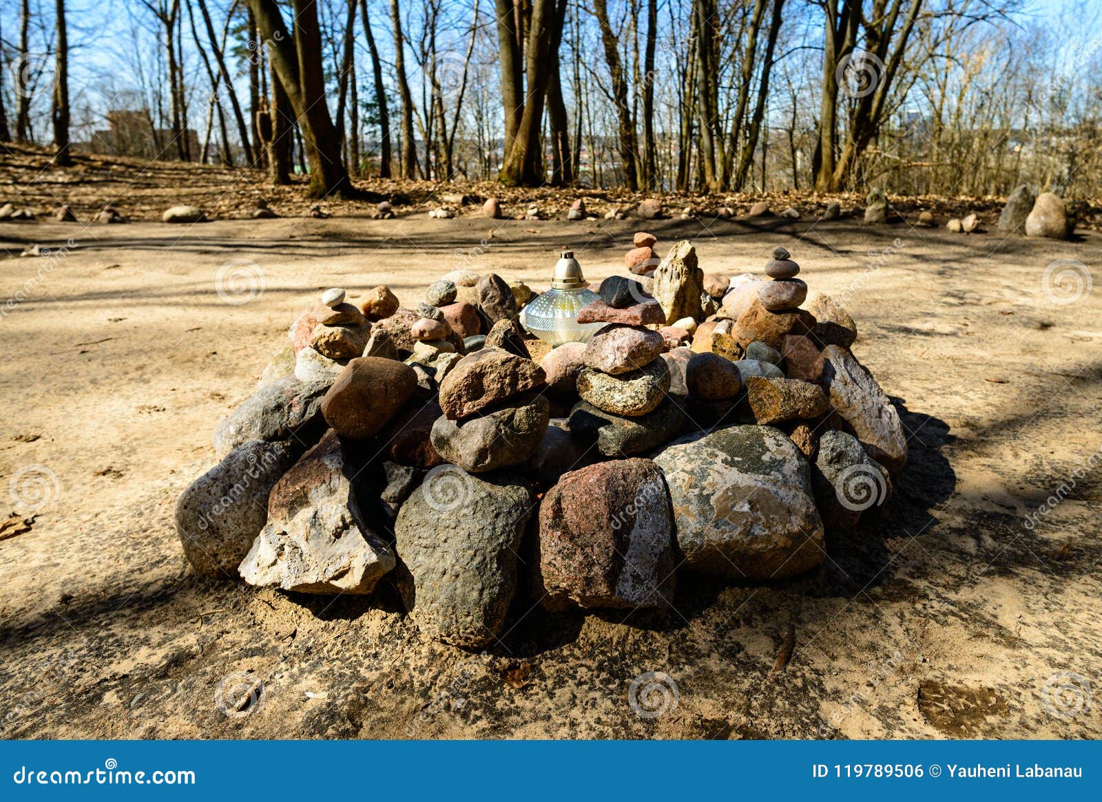 Place for Ritual Ceremonies in Forest Stock Photo - Image of round ...