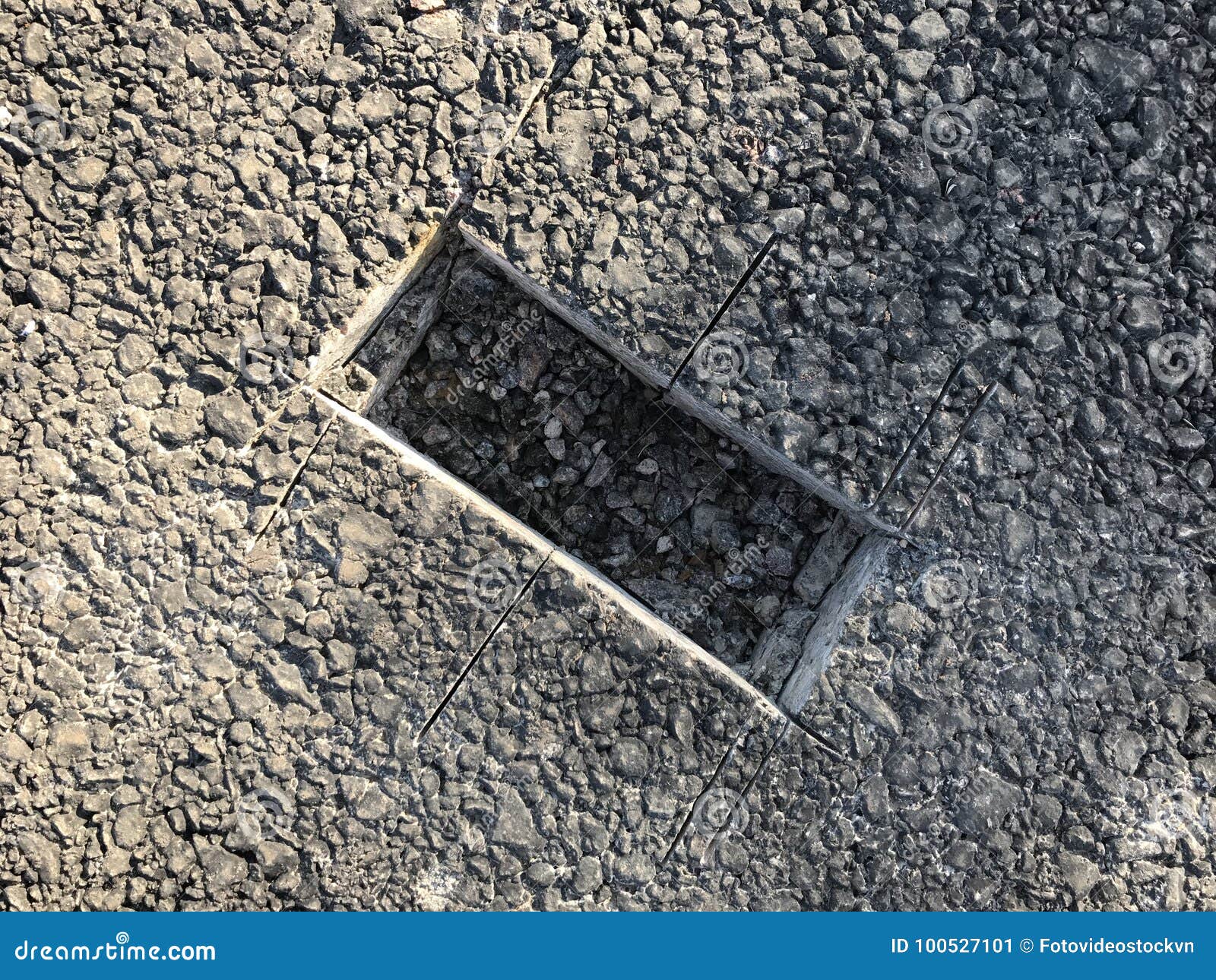 Place of Sample of Asphalt Concrete Coating. Kern Stock Image - Image ...