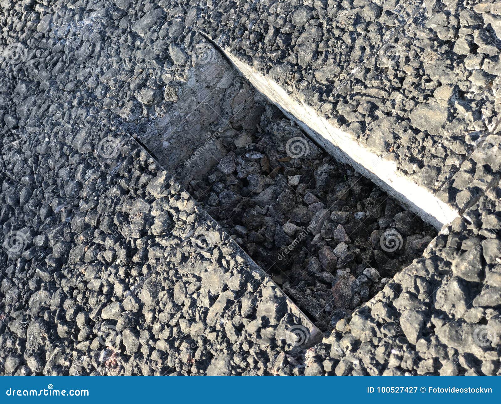 Place of Sample of Asphalt Concrete Coating. Kern Stock Image - Image ...