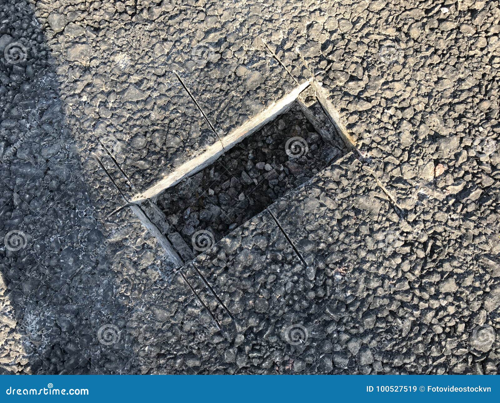 Place of Sample of Asphalt Concrete Coating. Kern Stock Image - Image ...
