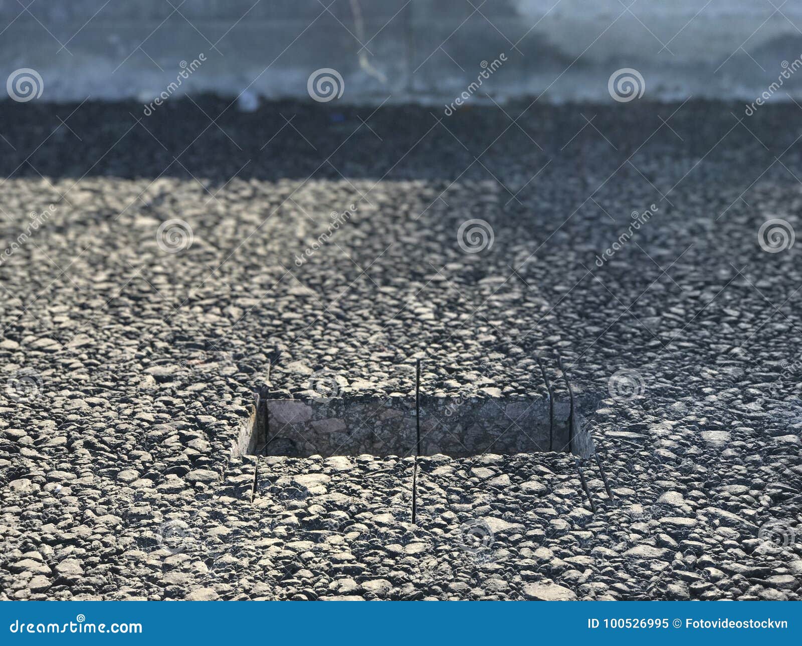 Place of Sample of Asphalt Concrete Coating. Kern Stock Image - Image ...