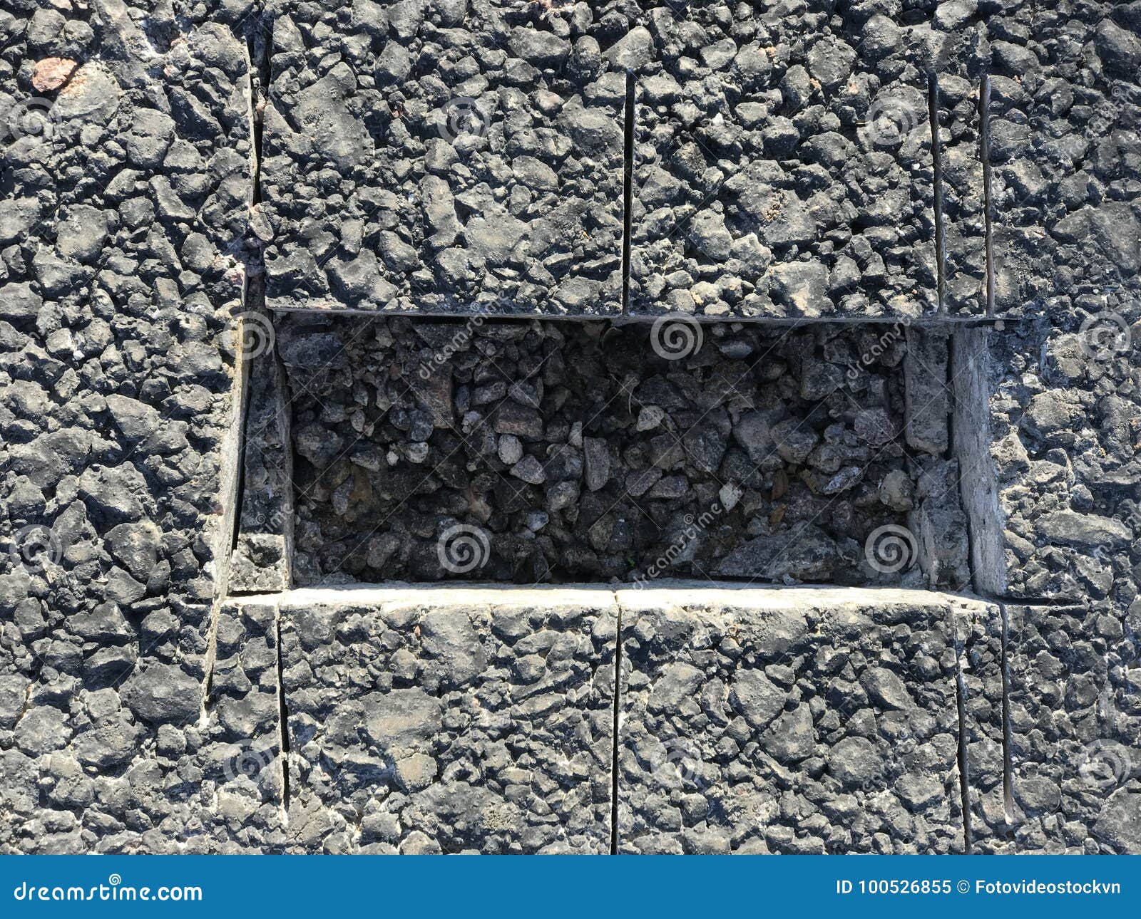Place of Sample of Asphalt Concrete Coating. Kern Stock Image - Image ...