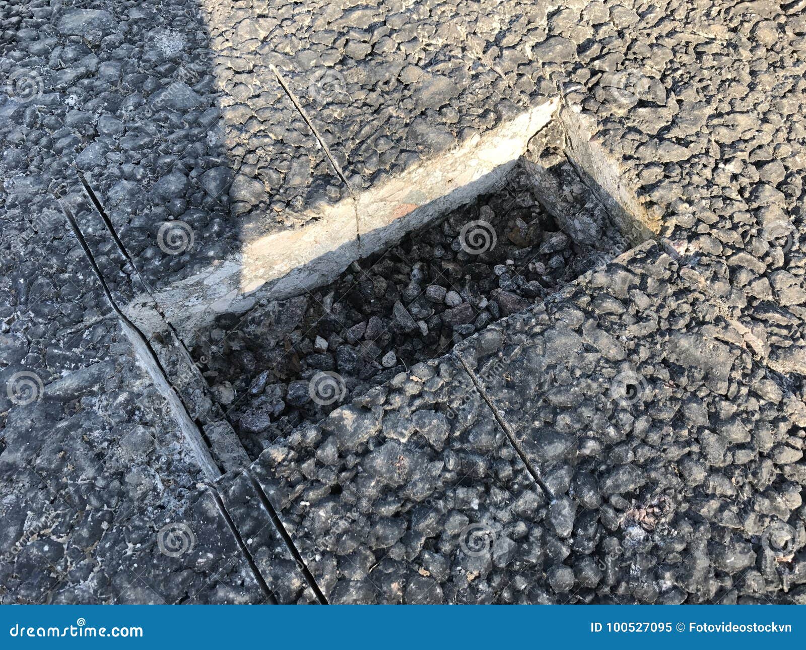 Place of Sample of Asphalt Concrete Coating. Kern Stock Image - Image ...