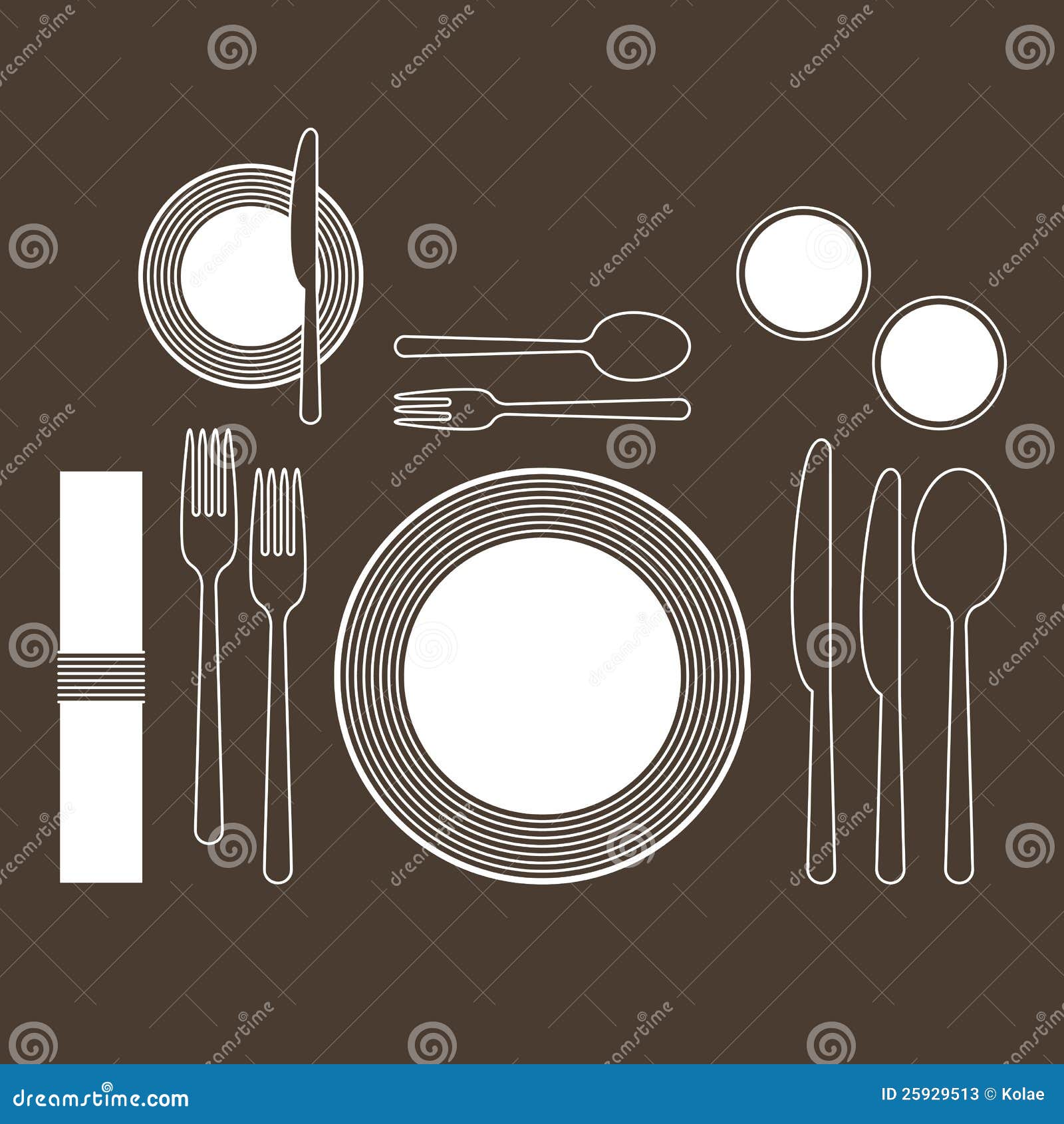 Place setting stock vector. Illustration of setting, silverware - 25929513