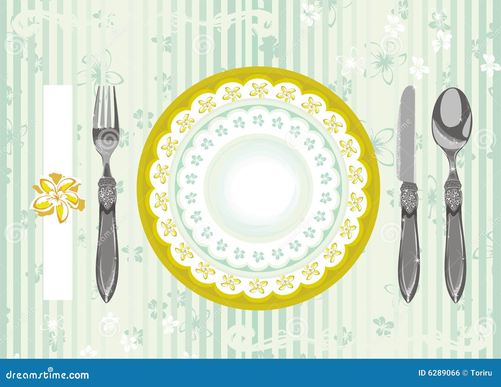 Place setting stock vector. Illustration of ornate, painting - 6289066