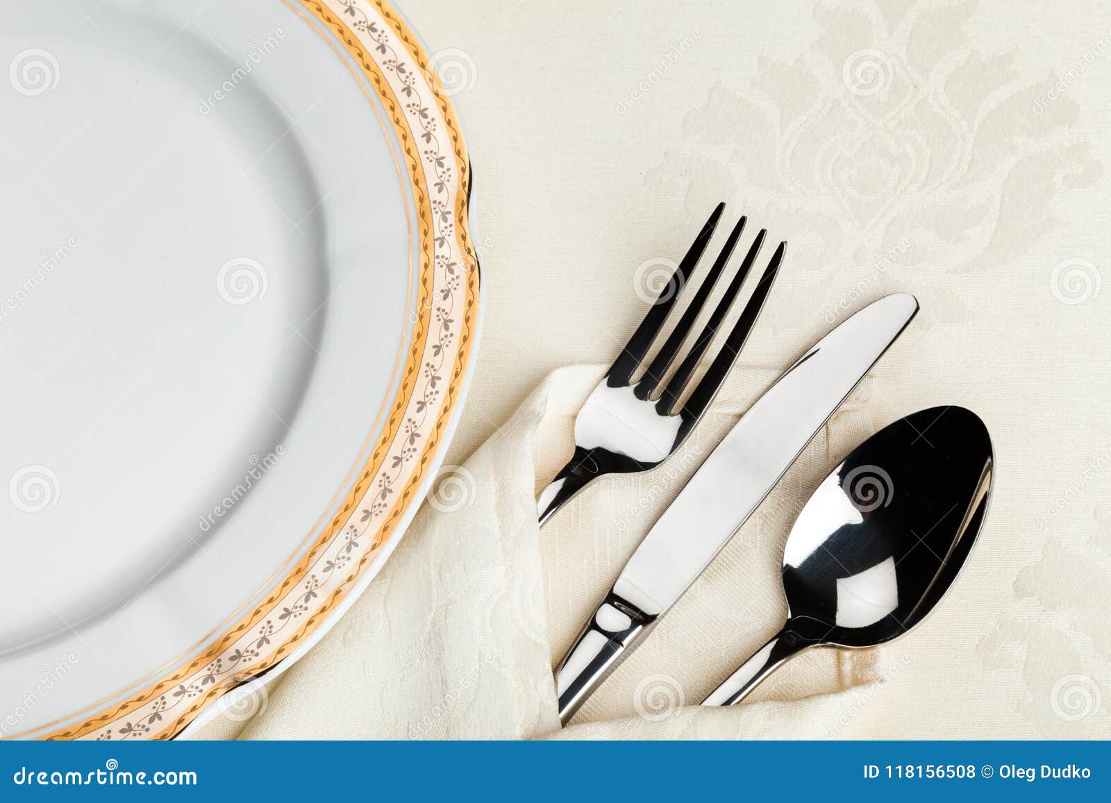 Table Setting with Plate, Fork, Knife, Spoon and Stock Photo - Image of ... Table Setting with Plate, Fork, Knife, Spoon and Stock Photo - Image of ...
