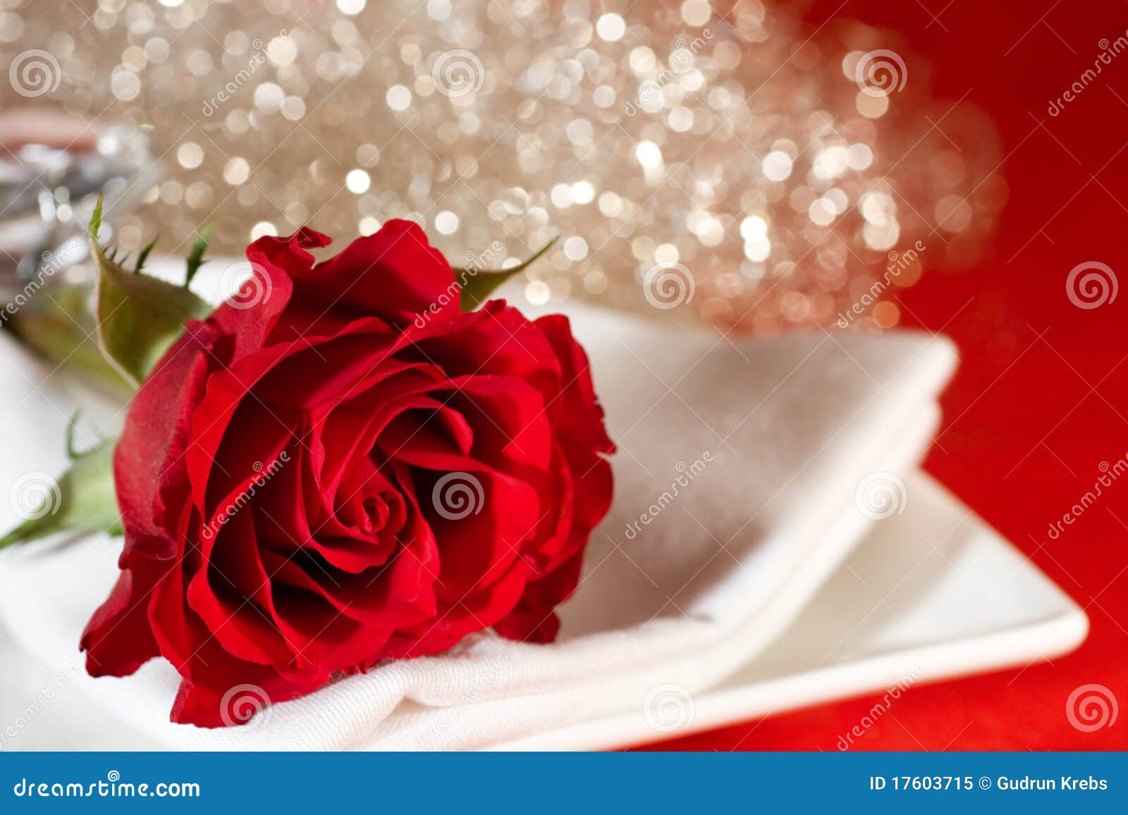 Place Setting with Glittering Background Stock Image - Image of ...