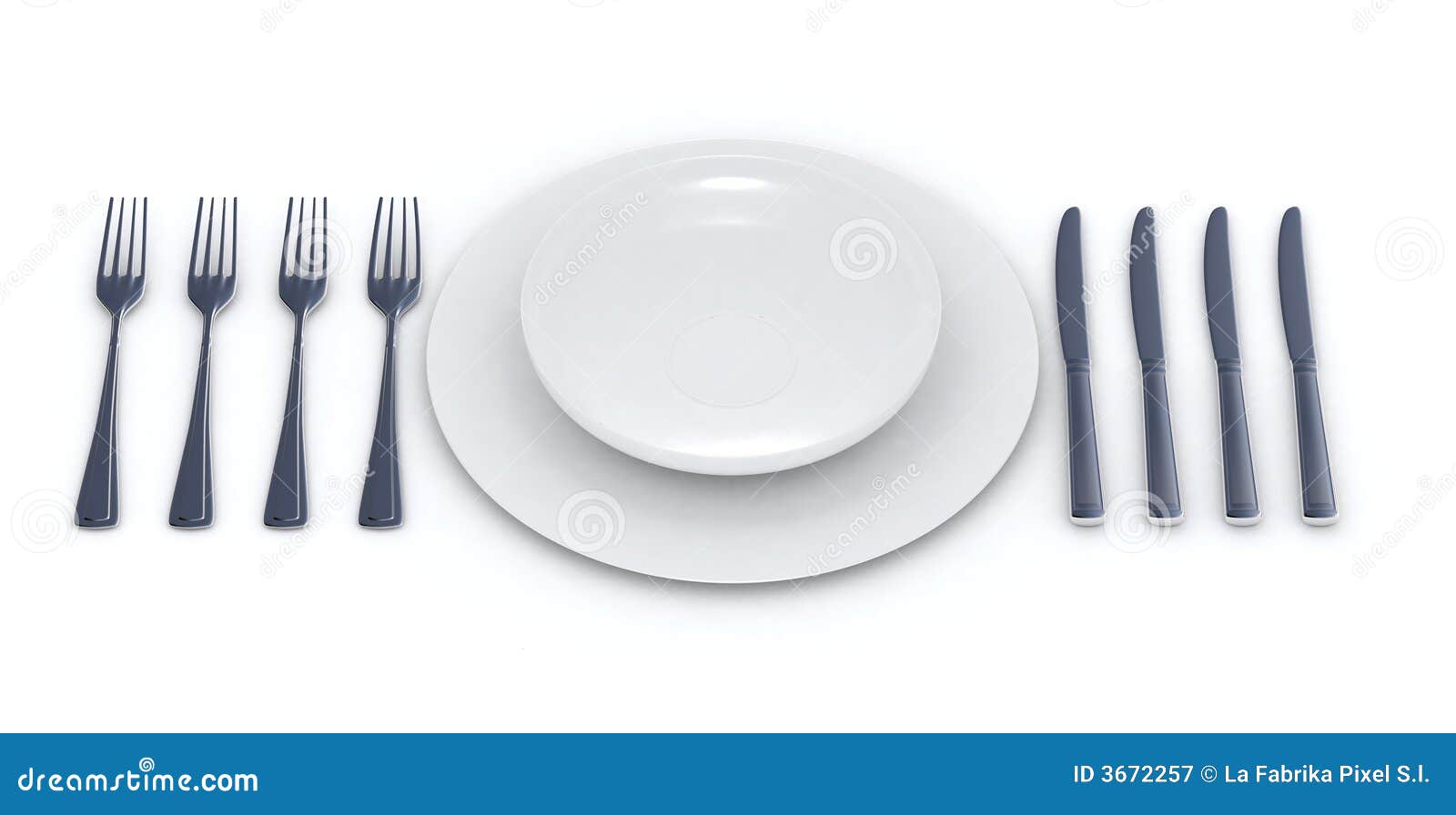 Place Setting for a Multiple Courses Menu Stock Illustration ...