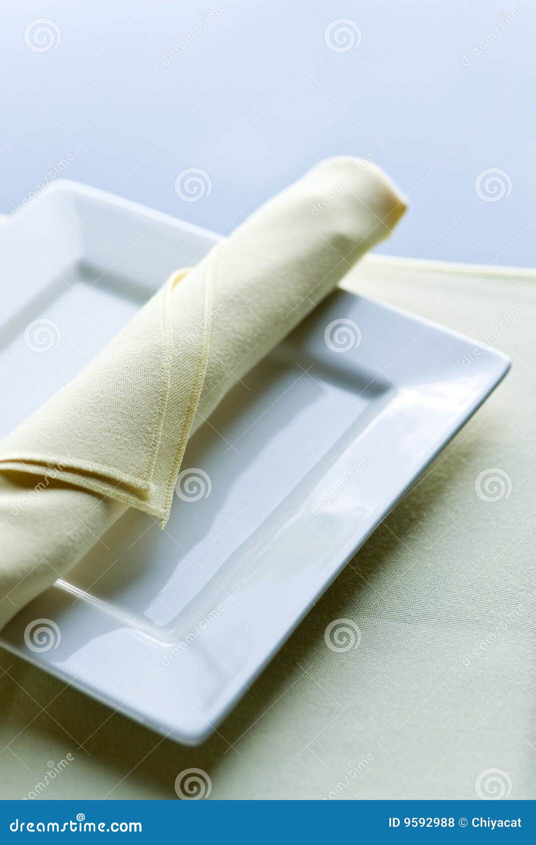 Place Setting in a Restaurant Stock Photo - Image of tablecloth ...