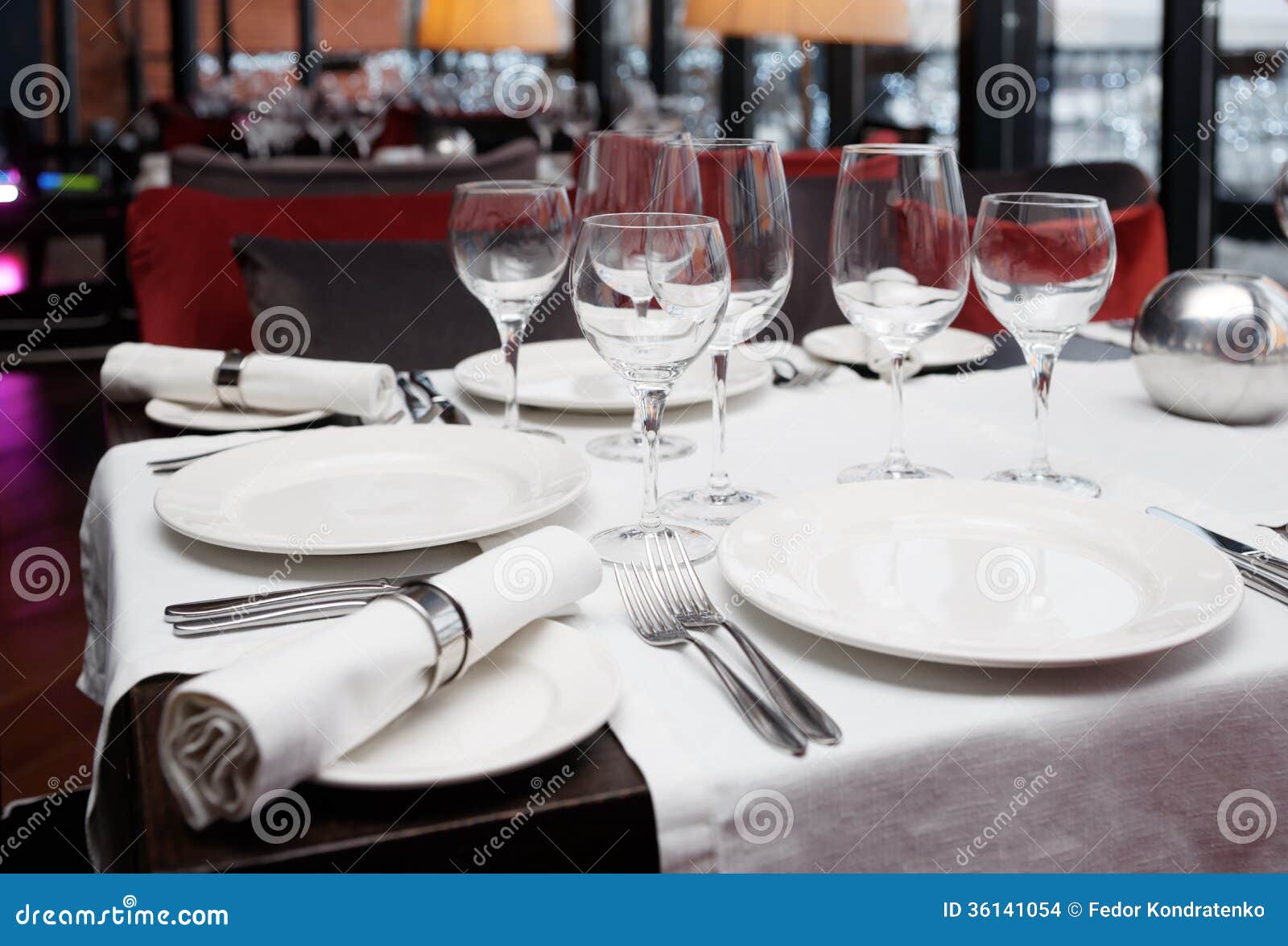 Place Setting in a Restaurant Stock Photo - Image of bokeh, luxury ...