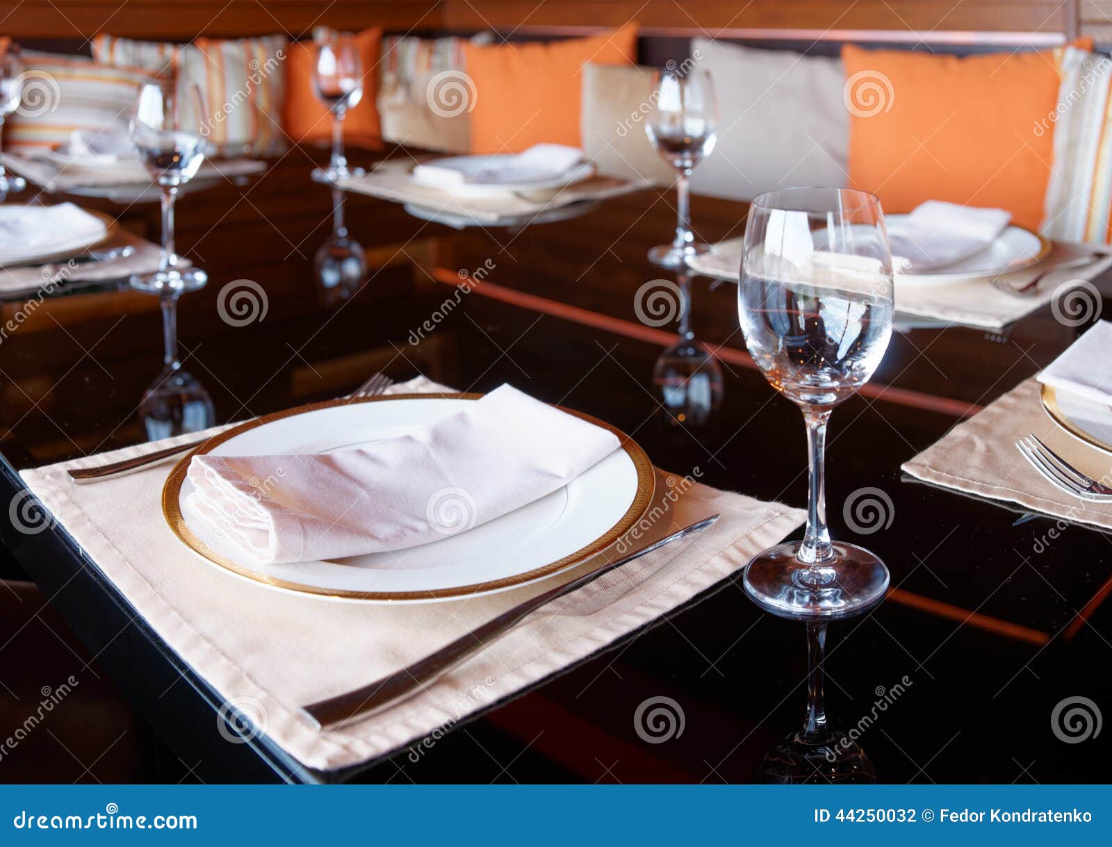 Place Setting in a Restaurant Stock Photo - Image of interior, setting ...