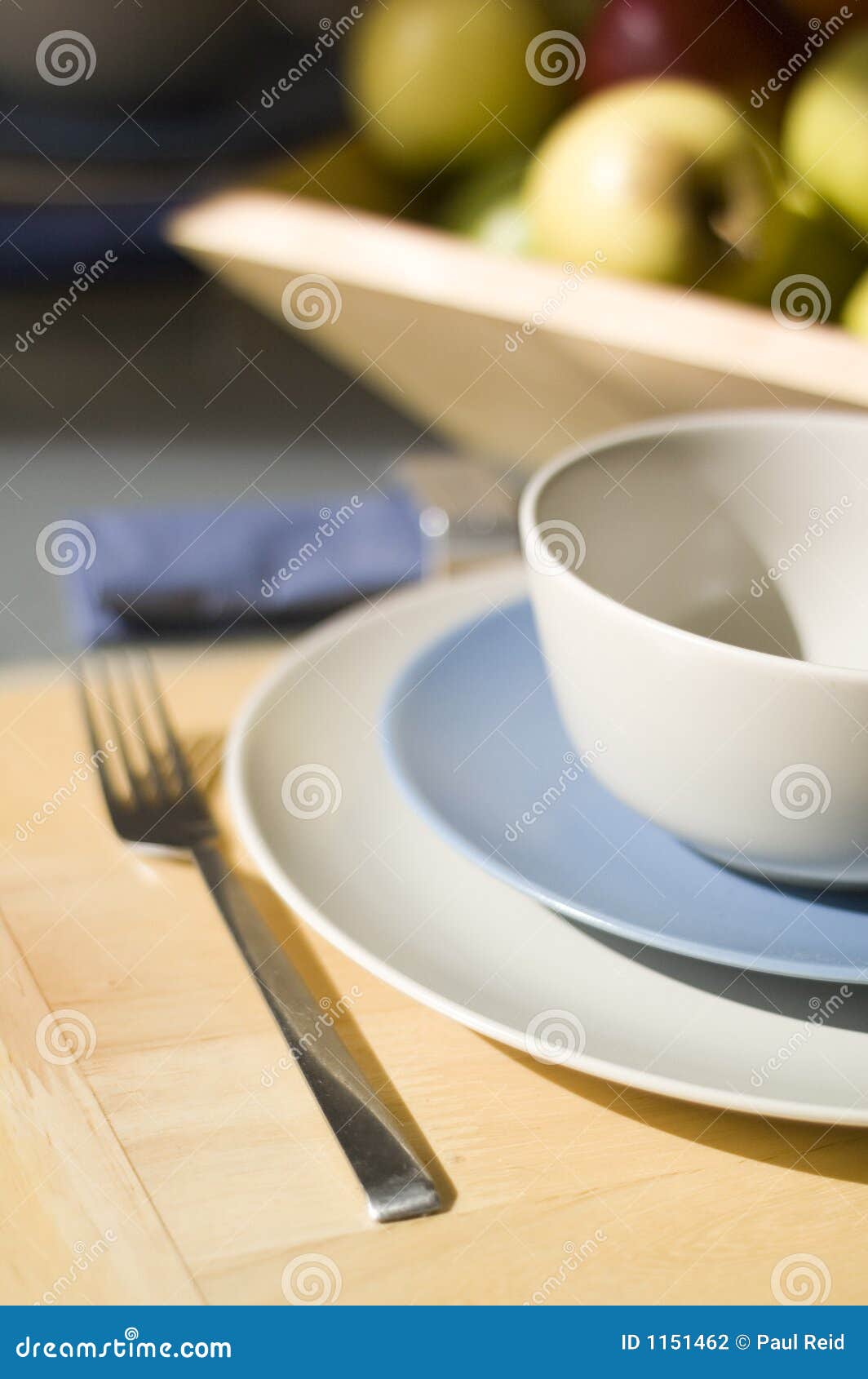 Place Setting with Shallow Depth of Field Stock Photo - Image of apple ...