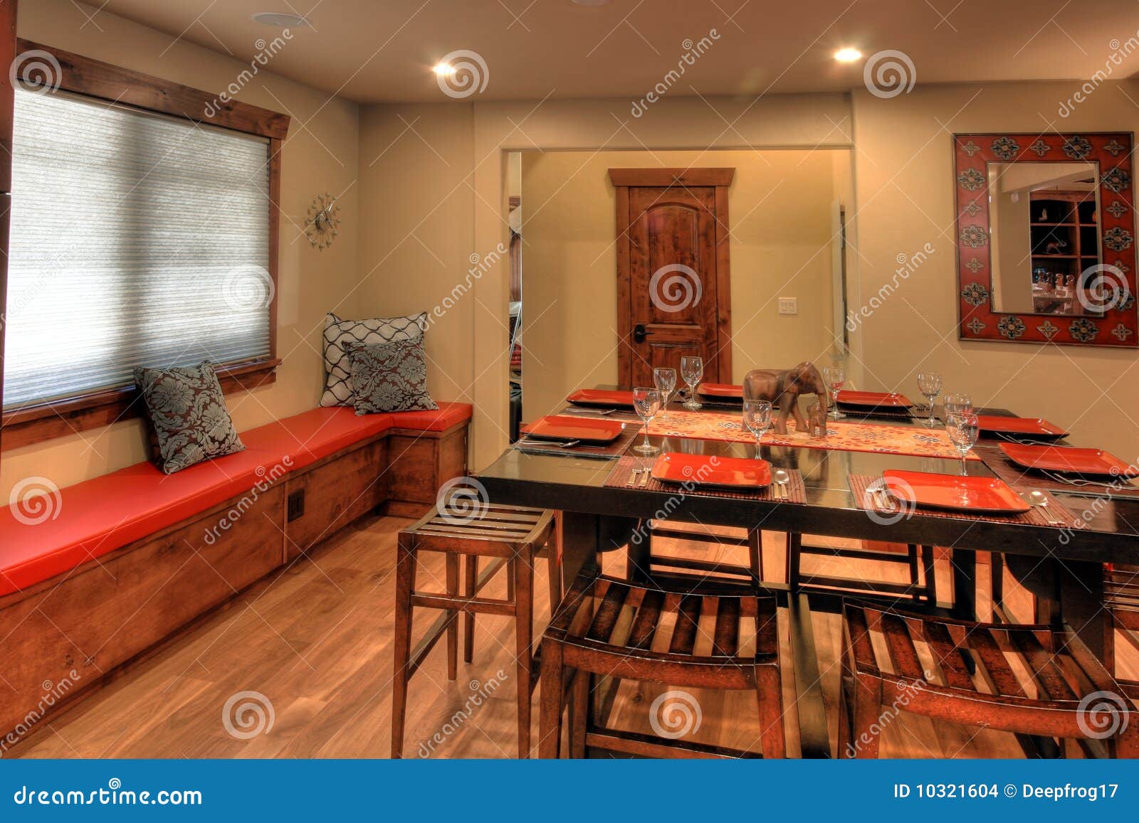 Place settings on table stock photo. Image of wooden - 10321604