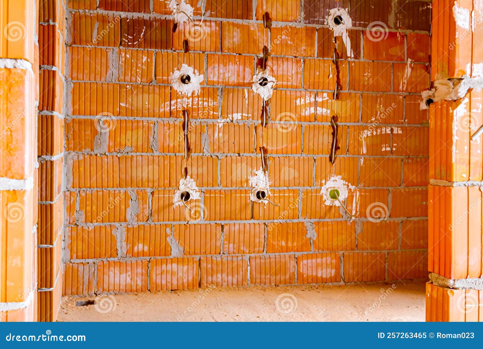 Place for Several Electrical Jacks that Will Be Installed into Brick ...