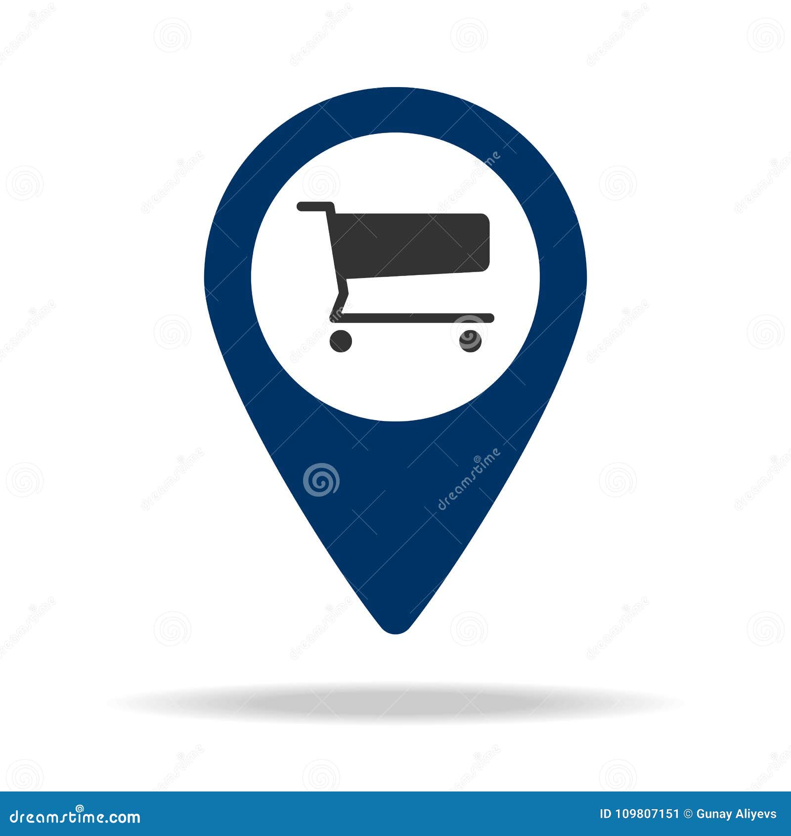 Place Shopping Center in Blue Map Pin Icon. Element of Map Point for ...