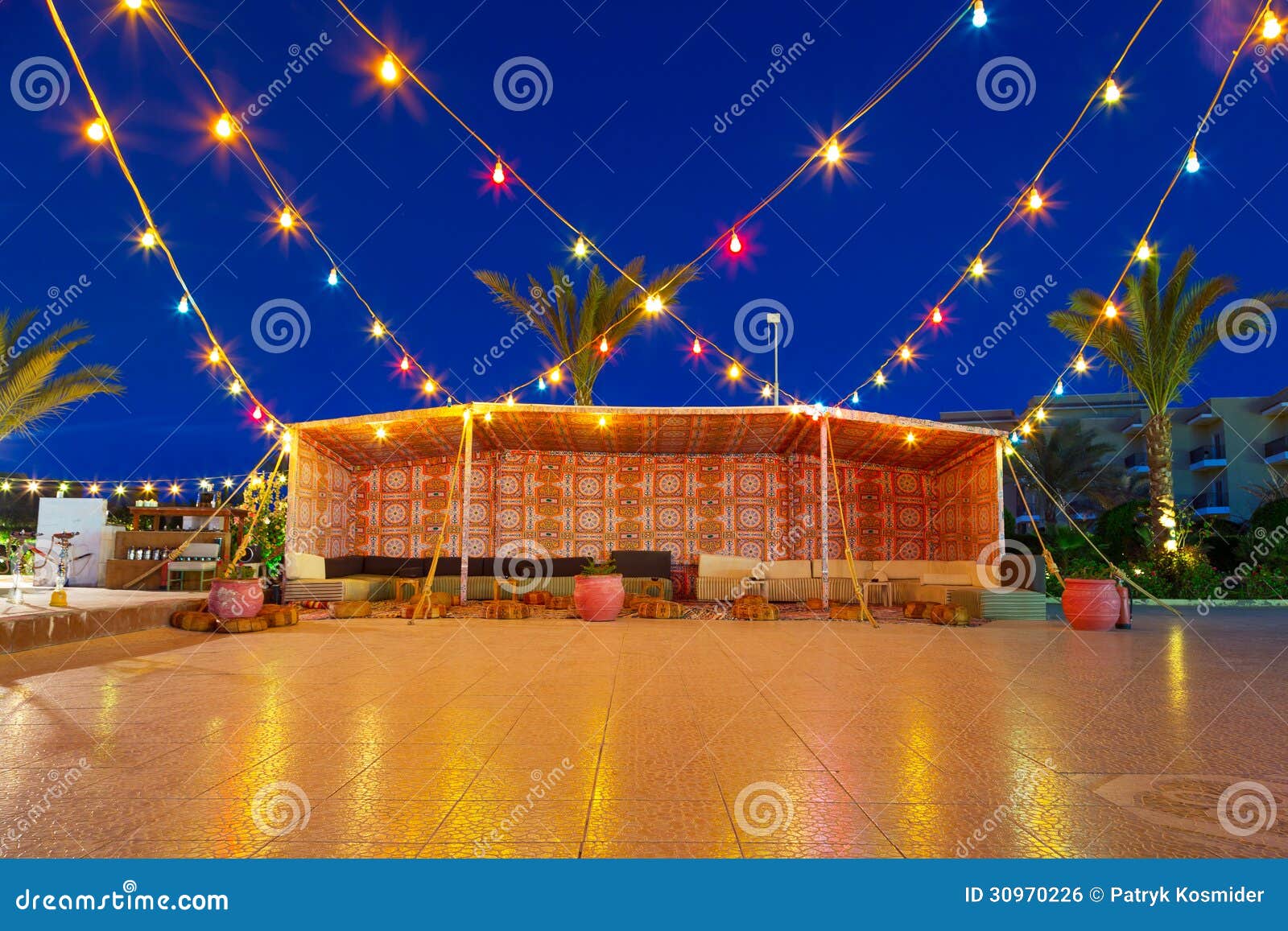 Place for Smoking Shisha at Night Stock Photo - Image of landscape ...