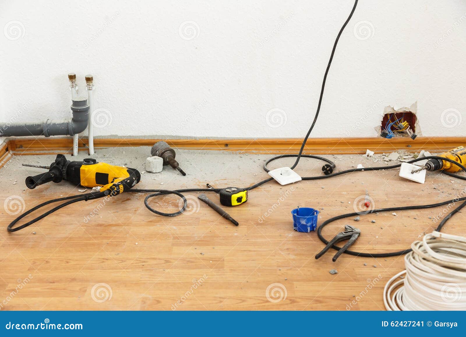 Place of Socket Repair Process with Drill Stock Image - Image of ...
