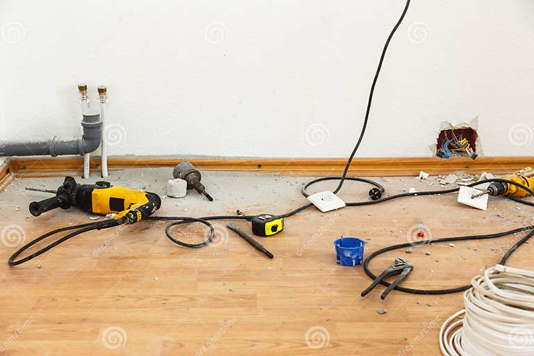 Place of Socket Repair Process with Drill Stock Image - Image of ...