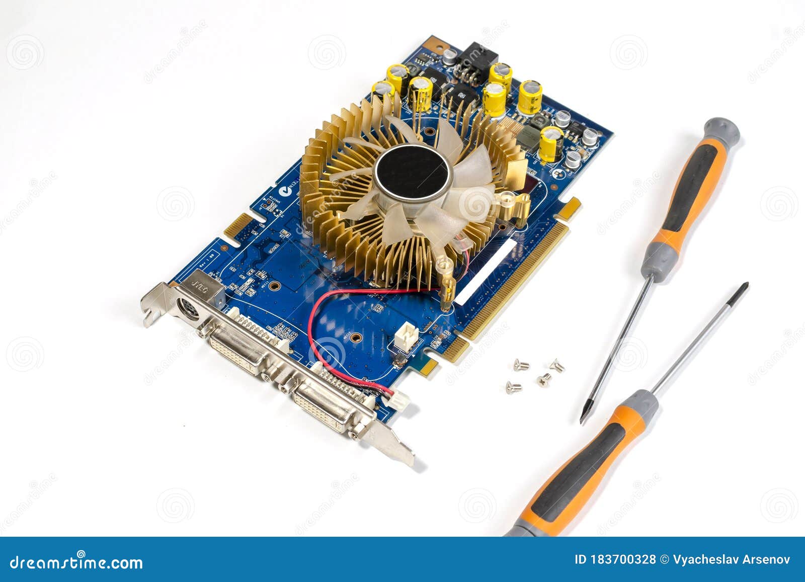 Place To Repair a Damaged Computer Video Card Stock Photo - Image of ...