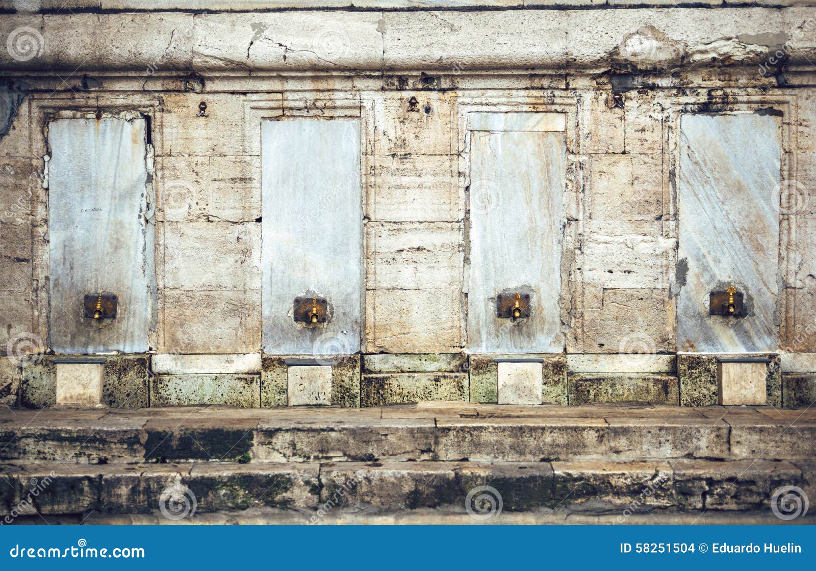 A Place for Washing the Feet in a Mosque Stock Photo - Image of brass ...