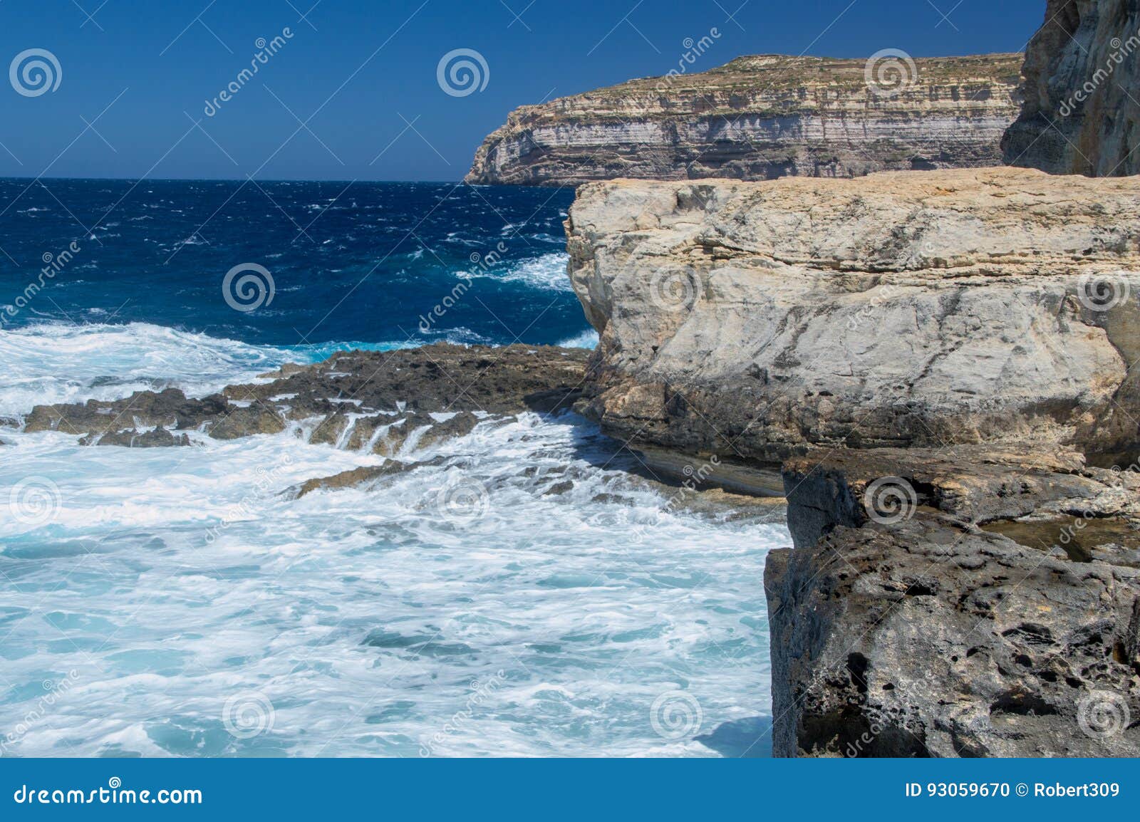 Place Where Was Azure Window after Collapse in Gozo Island, Malta ...