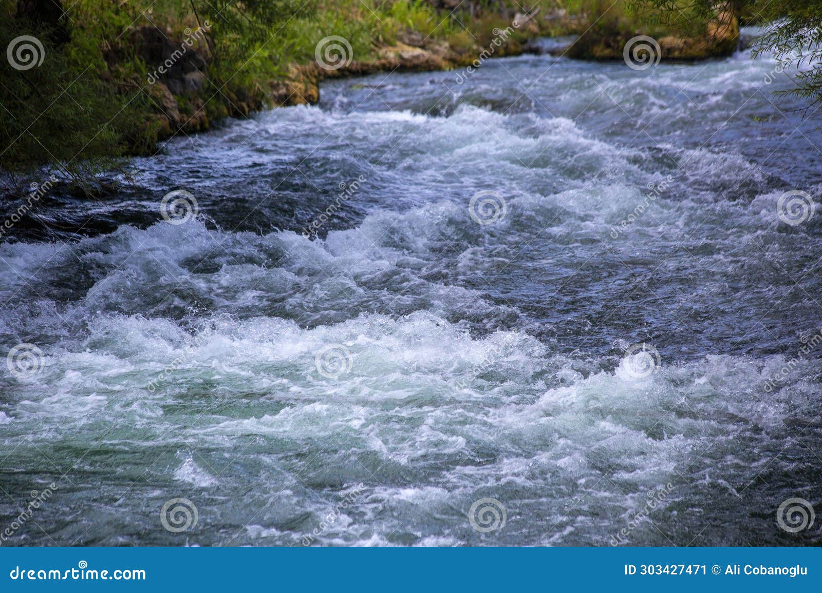 The Place Where the Water Starts To Fall from a Waterfall. Moving ...