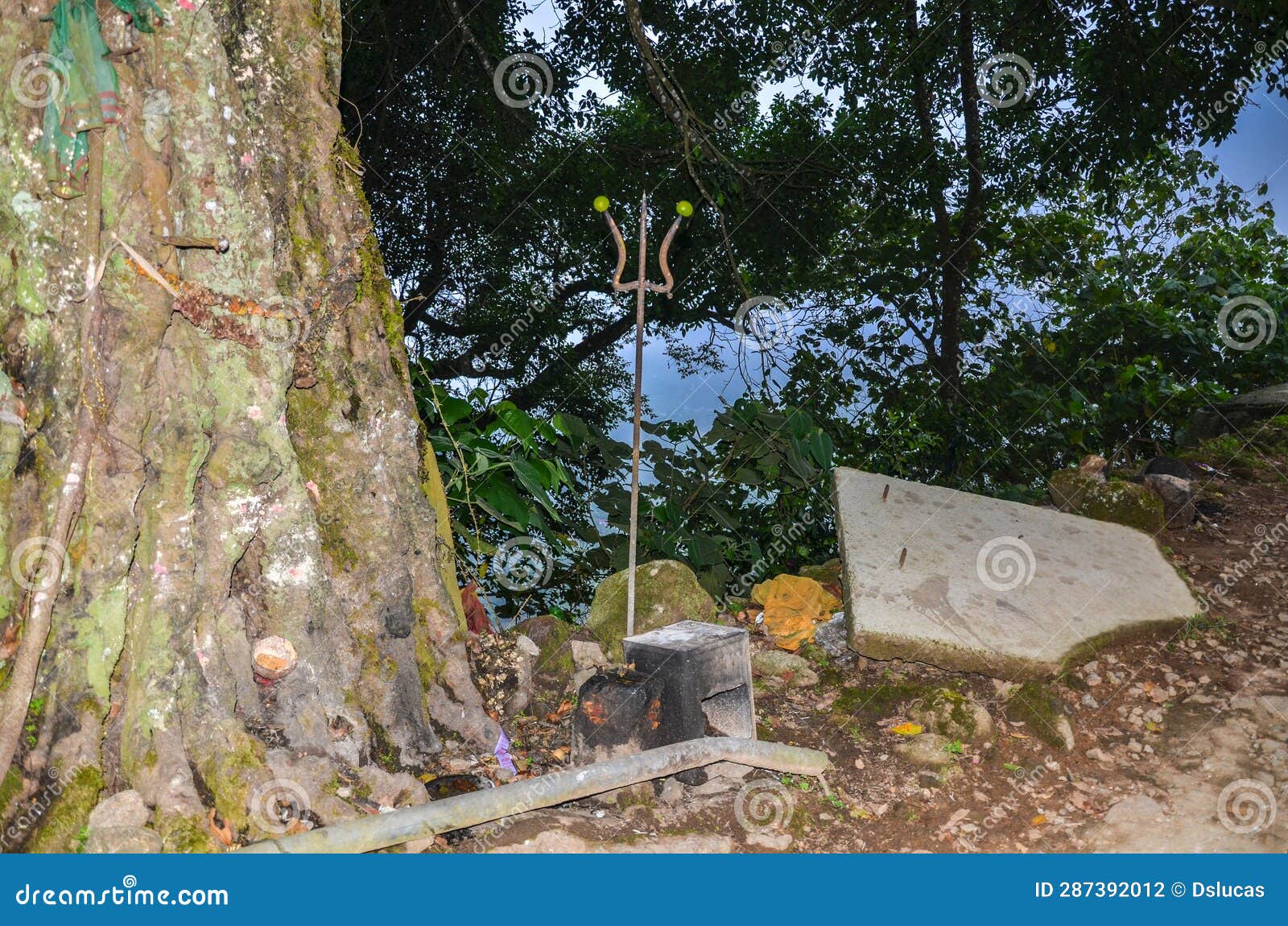 Place of Worship with a Trishul Stock Photo - Image of symbol, holy ...