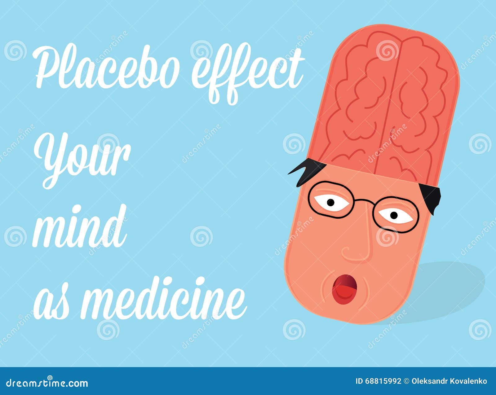 Placebo Effect Vector Illustration. Medicine in Mind. Stock Vector ...