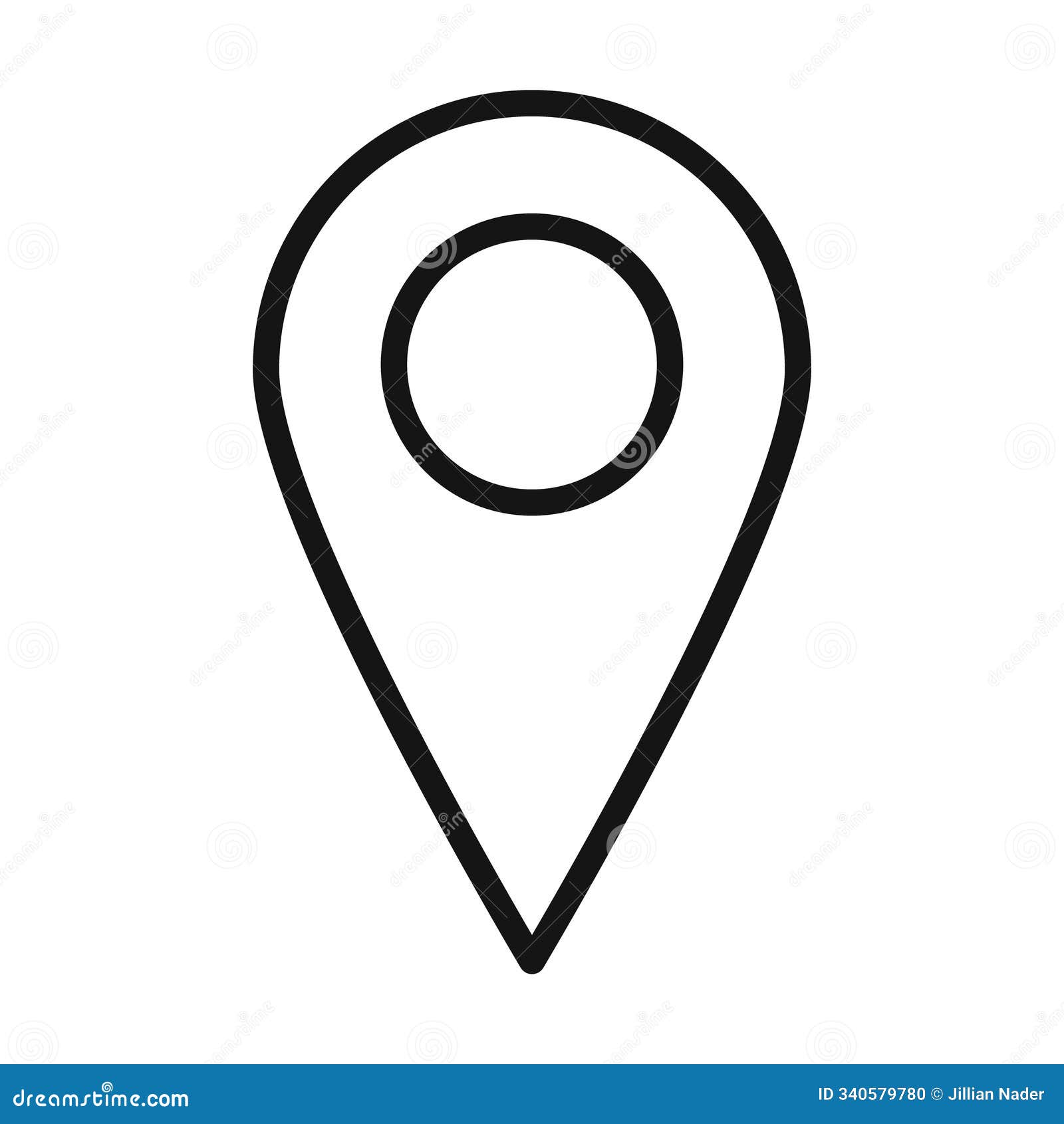 Map With Placeholder On Top Icon Line Icon For Locate Map Cursor ...