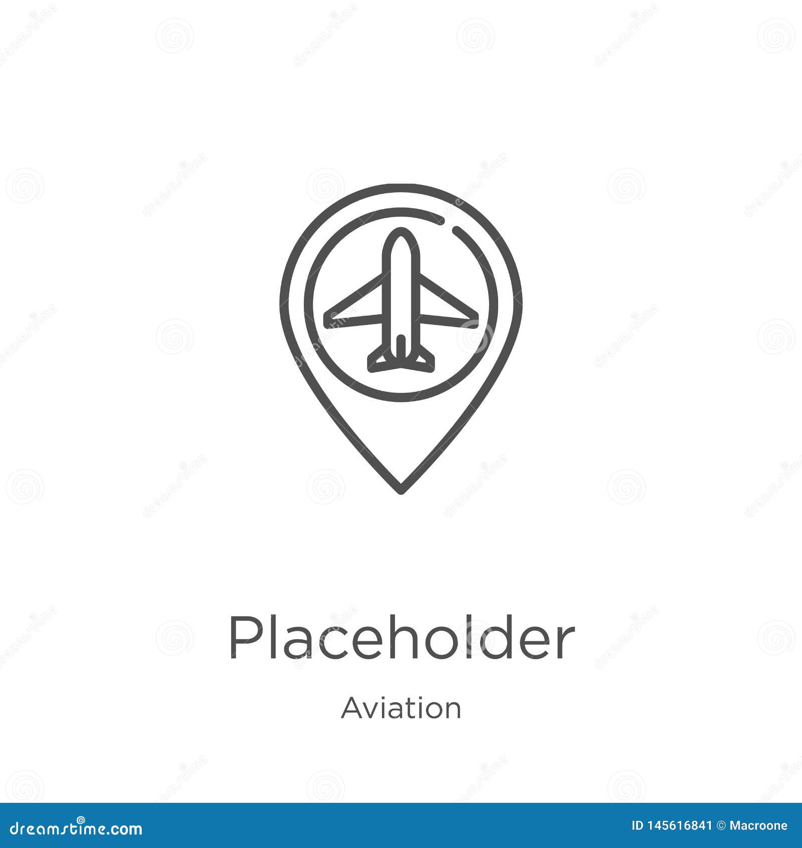 Placeholder Icon Vector from Aviation Collection. Thin Line Placeholder ...