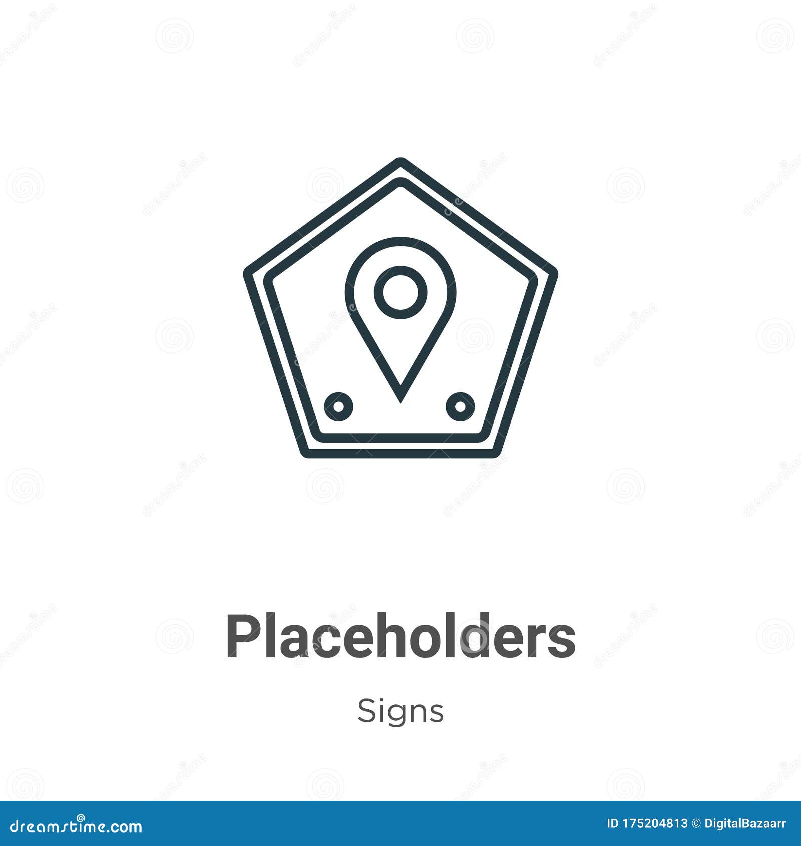 Placeholders Outline Vector Icon. Thin Line Black Placeholders Icon ...