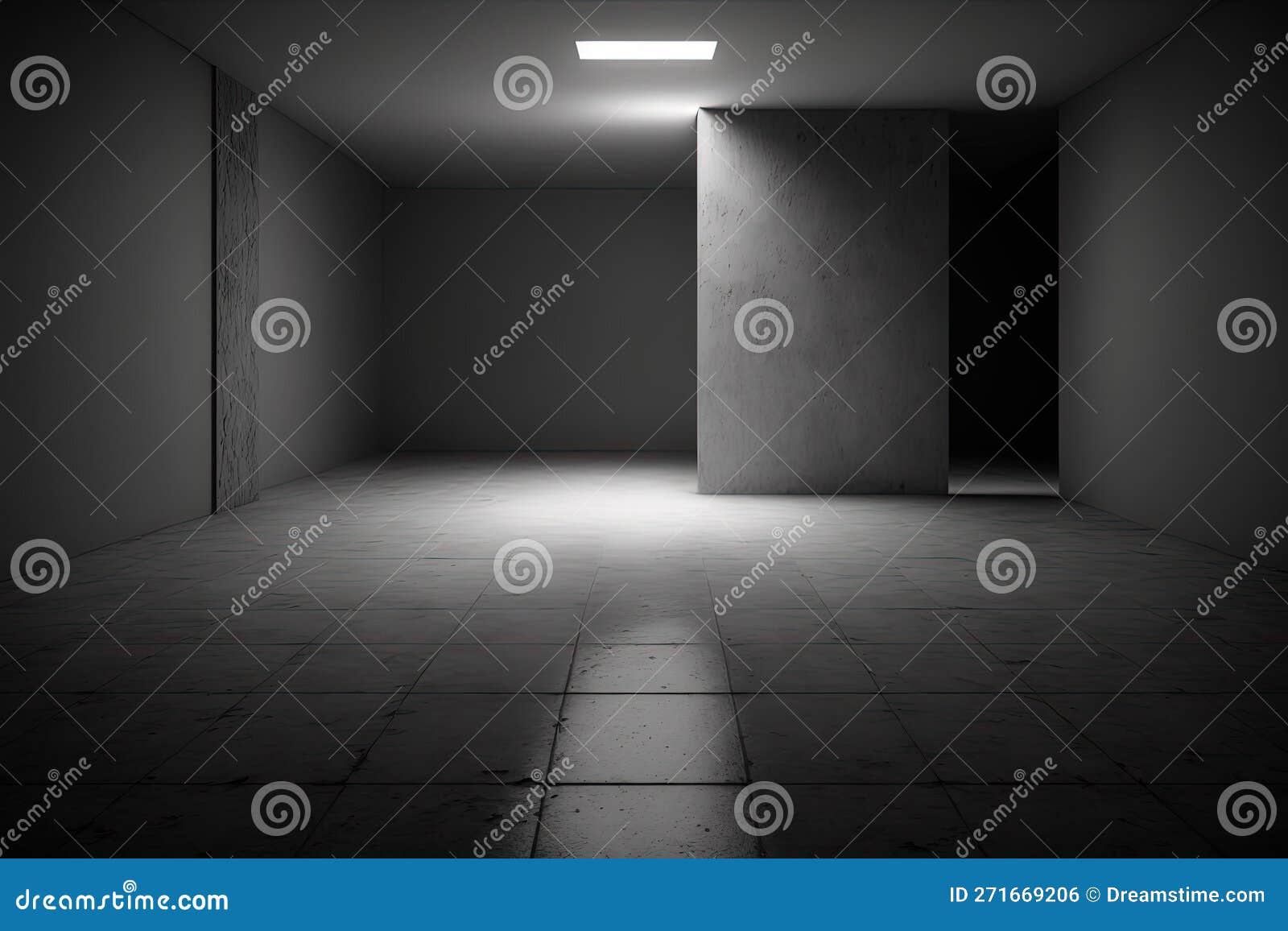 Placement Cement Floor, Low Light Environment. a Totally Dark Setting ...