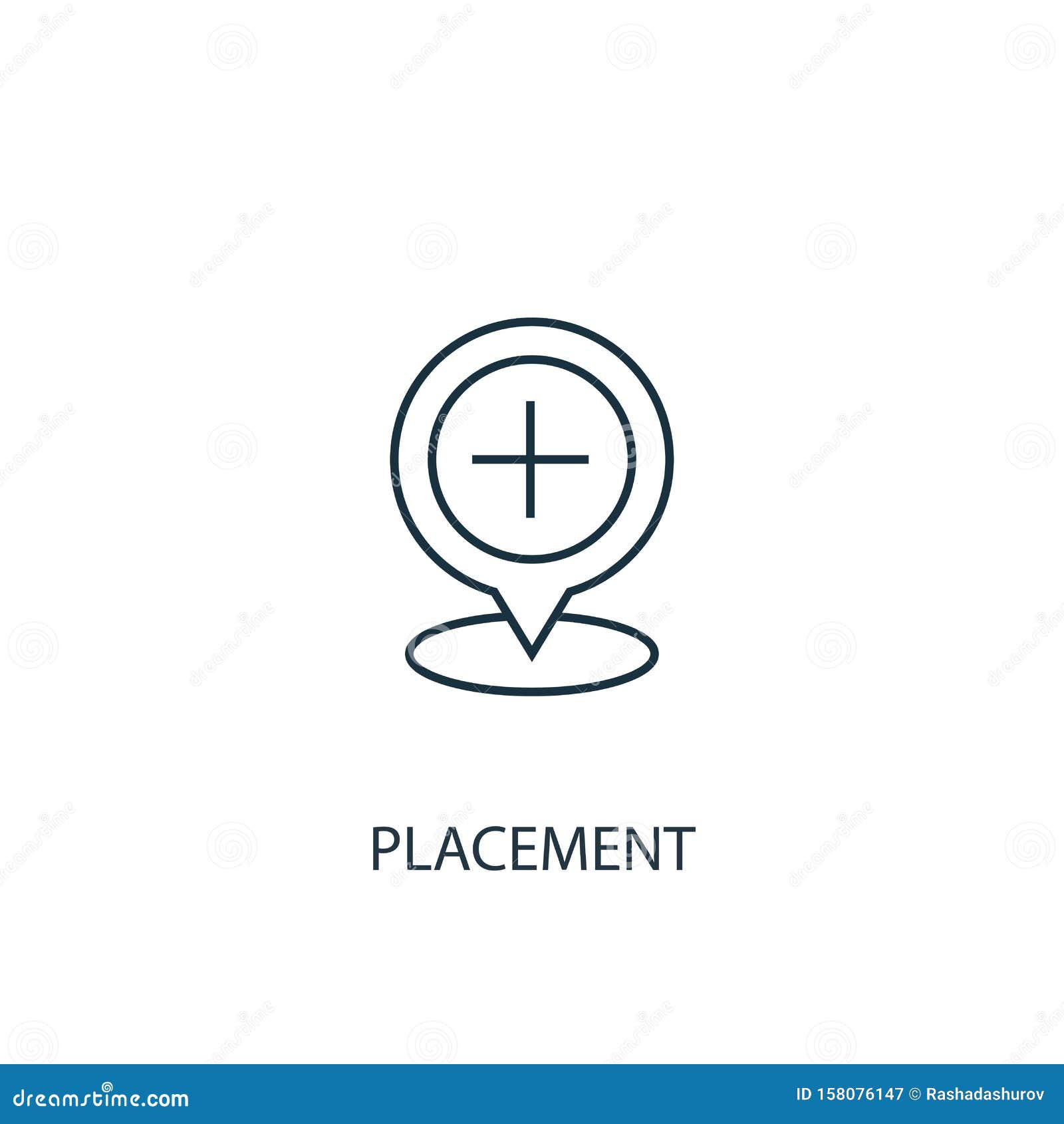 Placement Concept Line Icon. Simple Stock Vector - Illustration of ...
