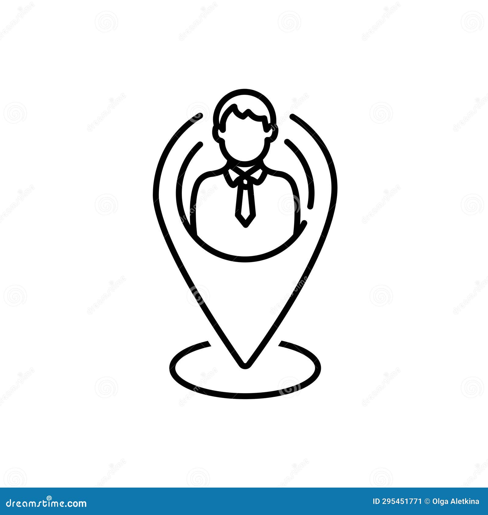 Placement Icon In Comic Style. People Pin Vector Cartoon Illustration ...