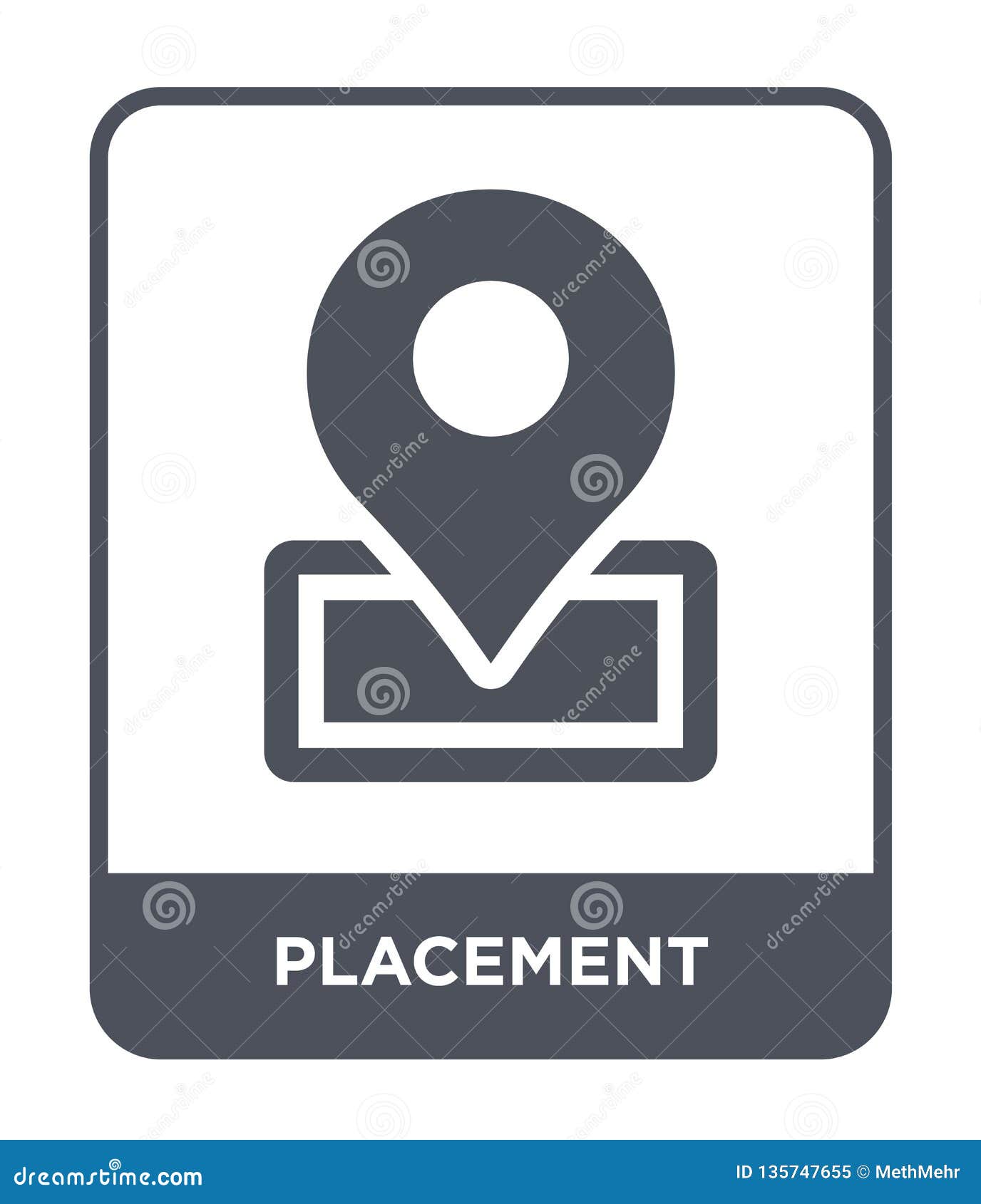 Placement Icon in Trendy Design Style. Placement Icon Isolated on White ...