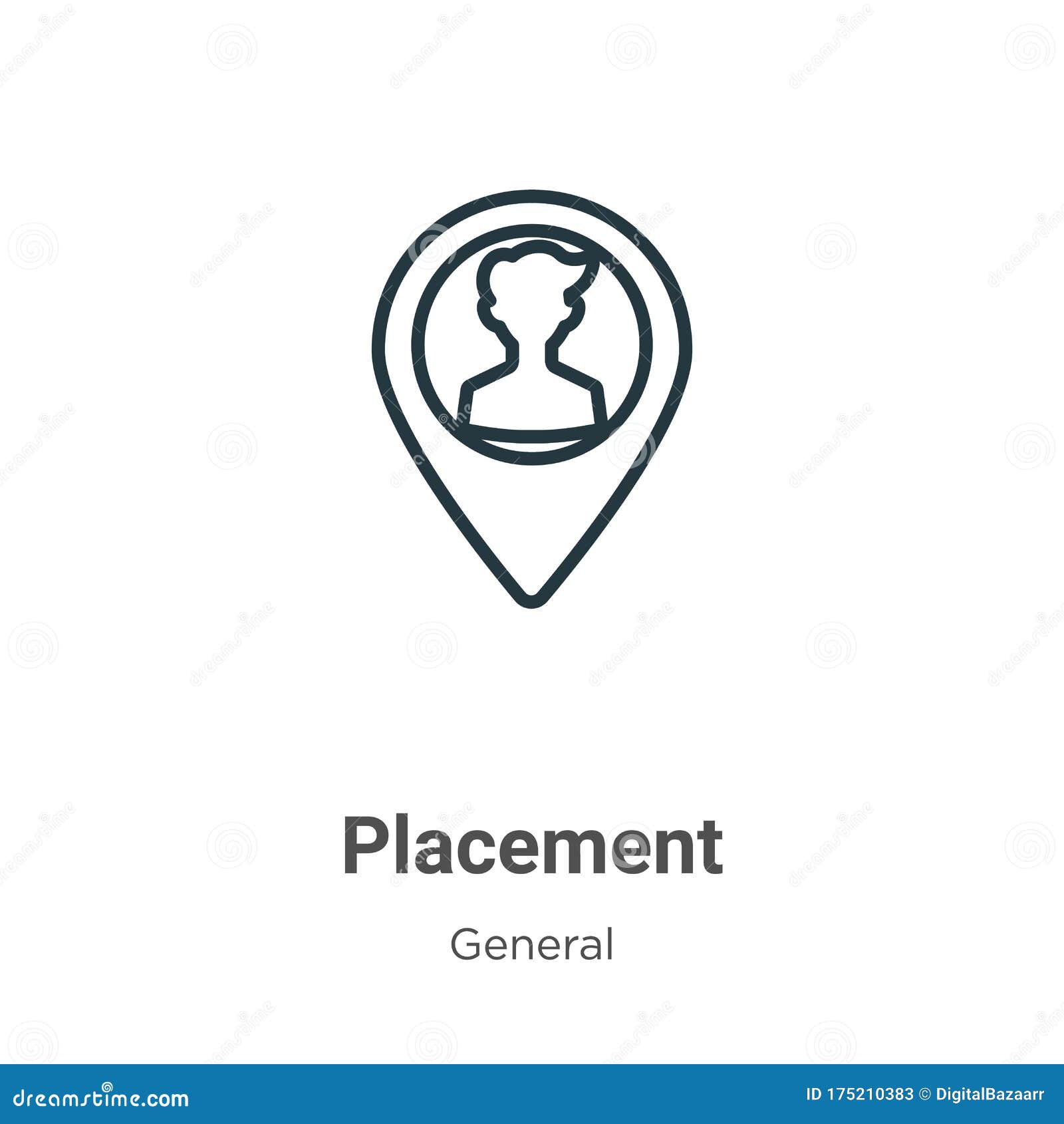 Placement Outline Vector Icon. Thin Line Black Placement Icon, Flat ...