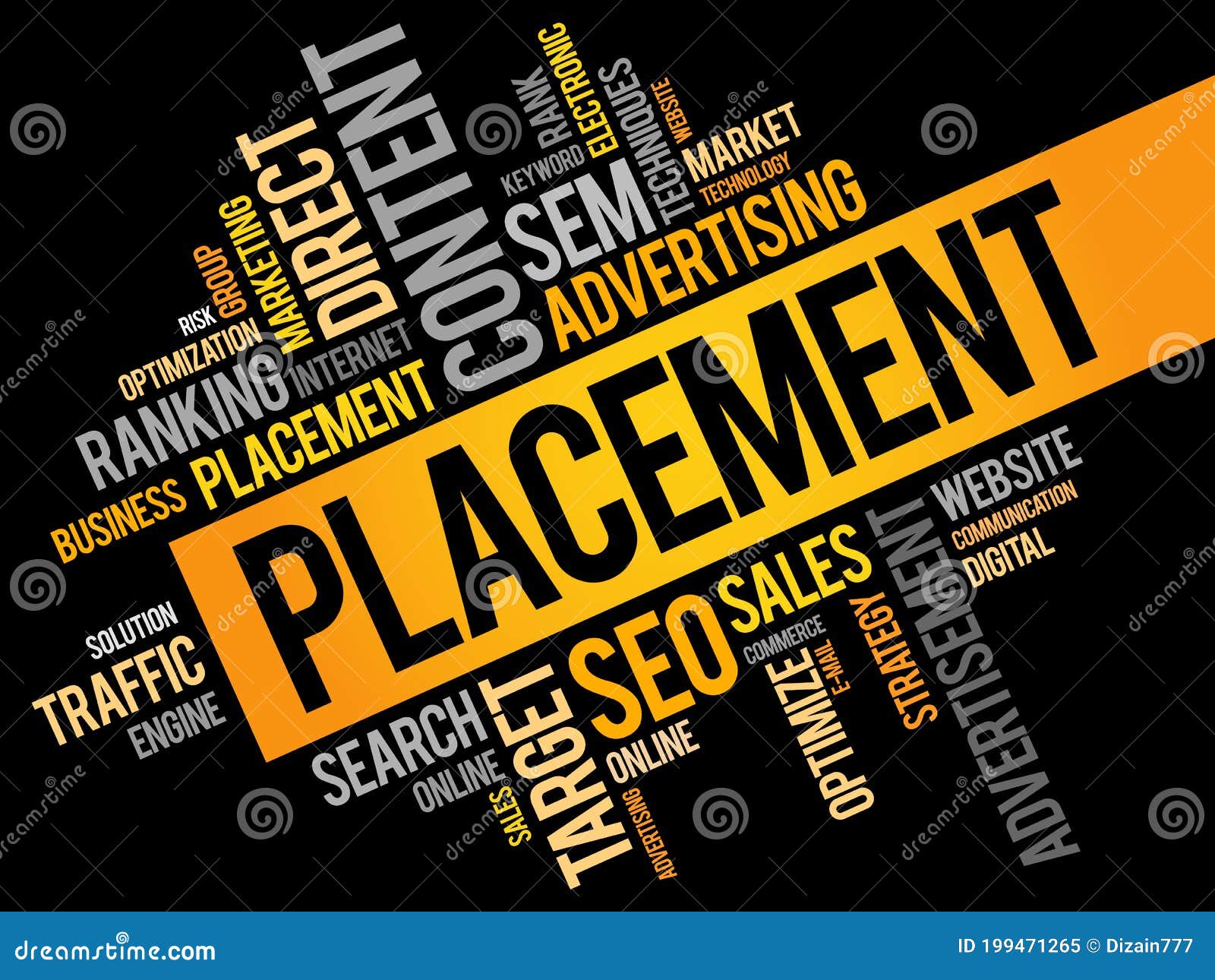 PLACEMENT Word Cloud Collage Royalty-Free Stock Photography ...