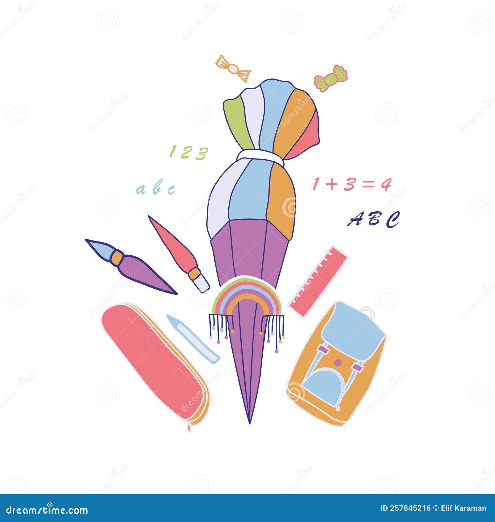Placement Print First Day of School with German School Cone, Called ...