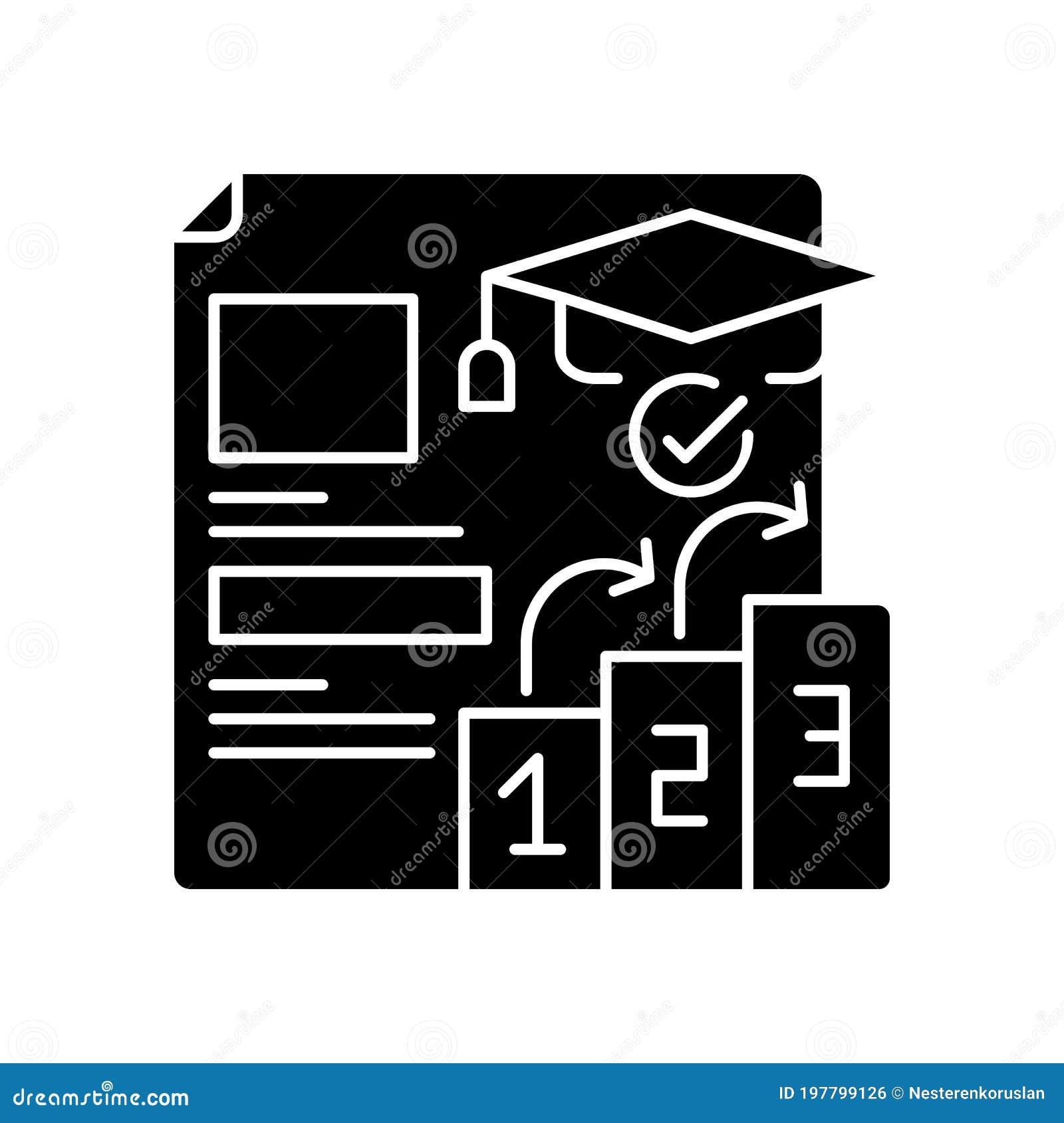 Placement Tests Black Glyph Icon Stock Vector - Illustration of flat ...