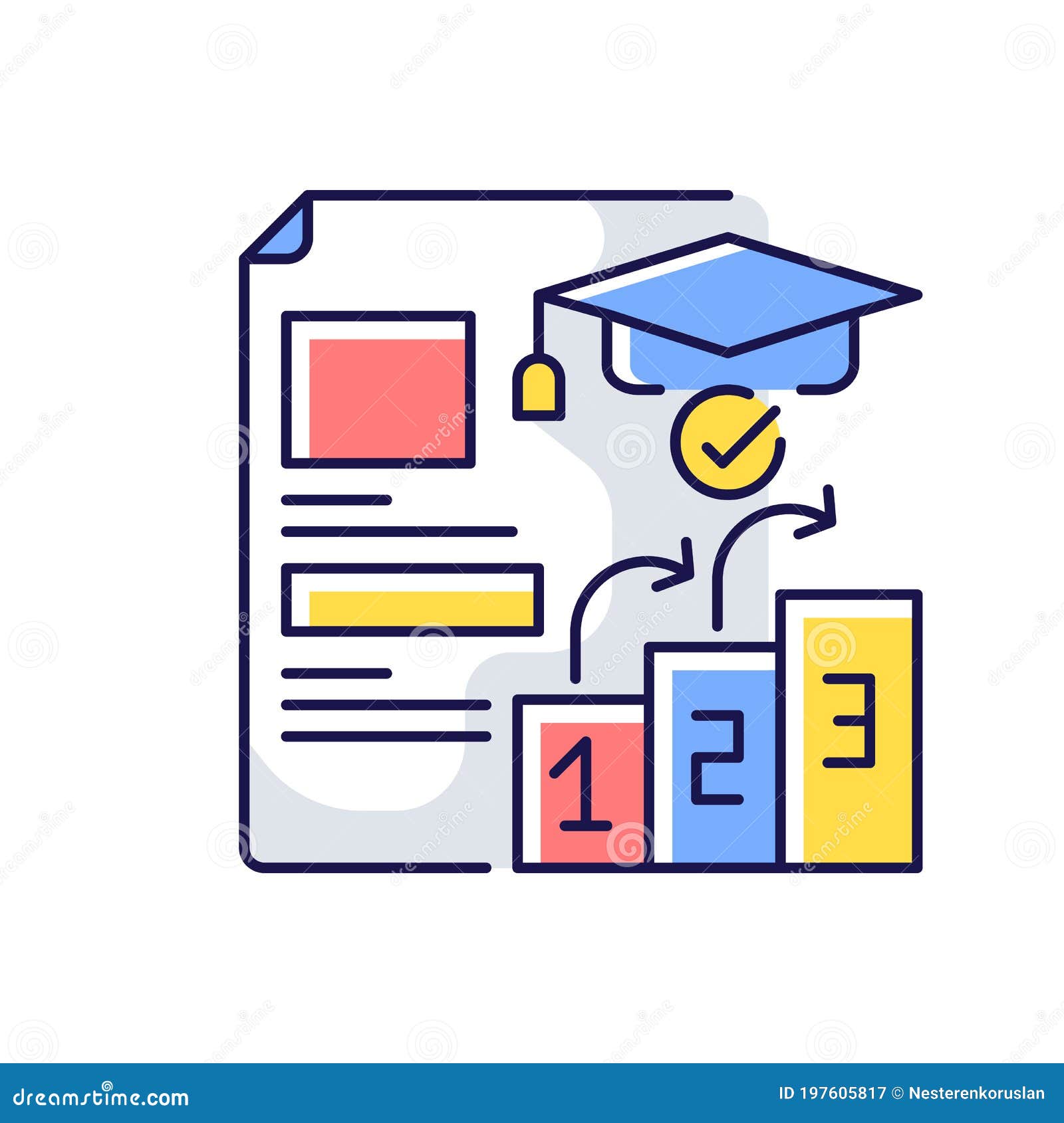 Placement Tests RGB Color Icon Stock Vector - Illustration of improve ...